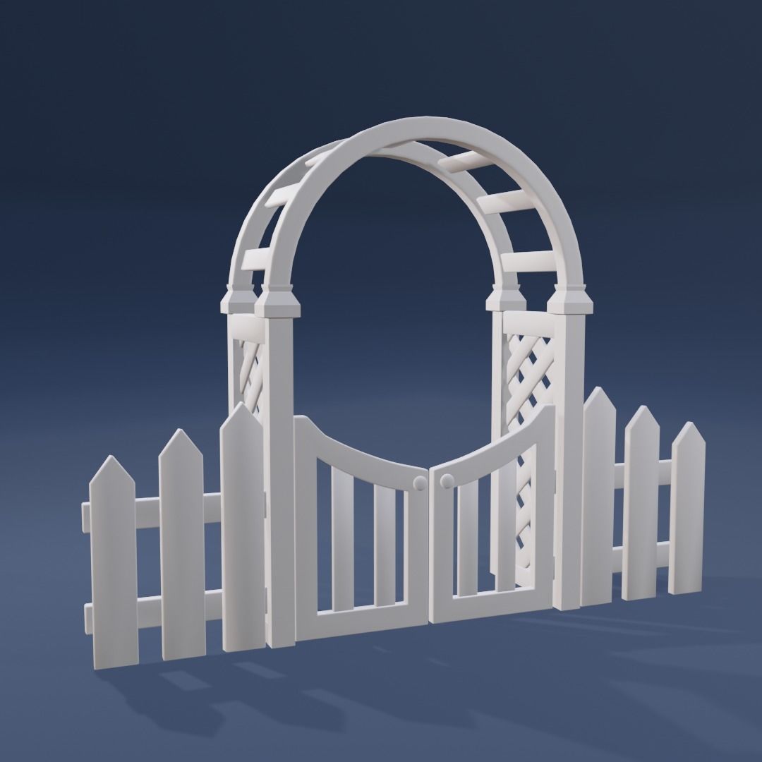 3D model Fence with Arched Gate VR / AR / low-poly | CGTrader