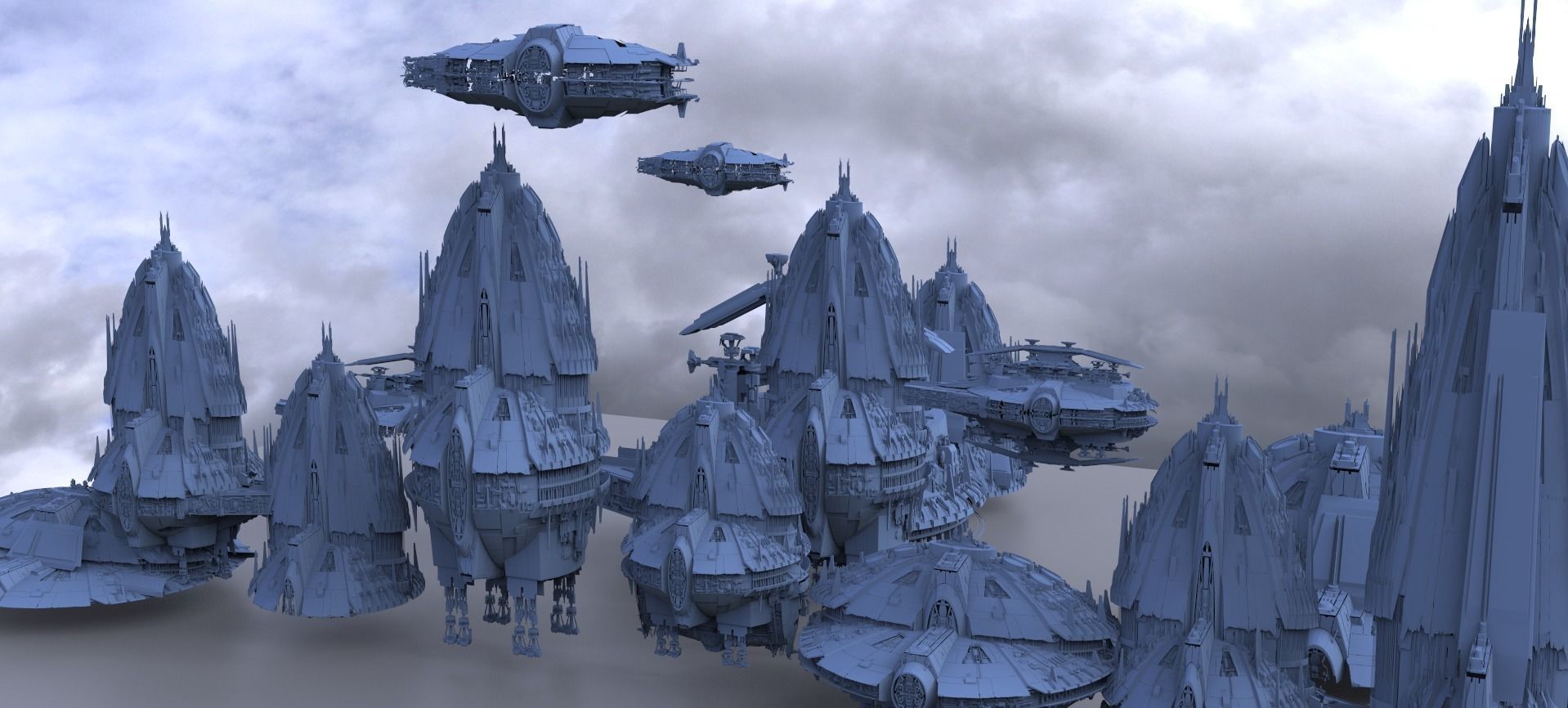 Jupiter alien ruins Kit bash Extended 3D model | CGTrader