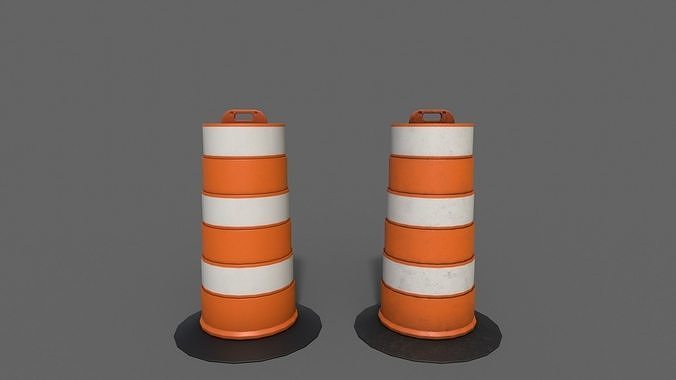 3D model PBR Traffic Drum Barrel Orange VR / AR / low-poly | CGTrader