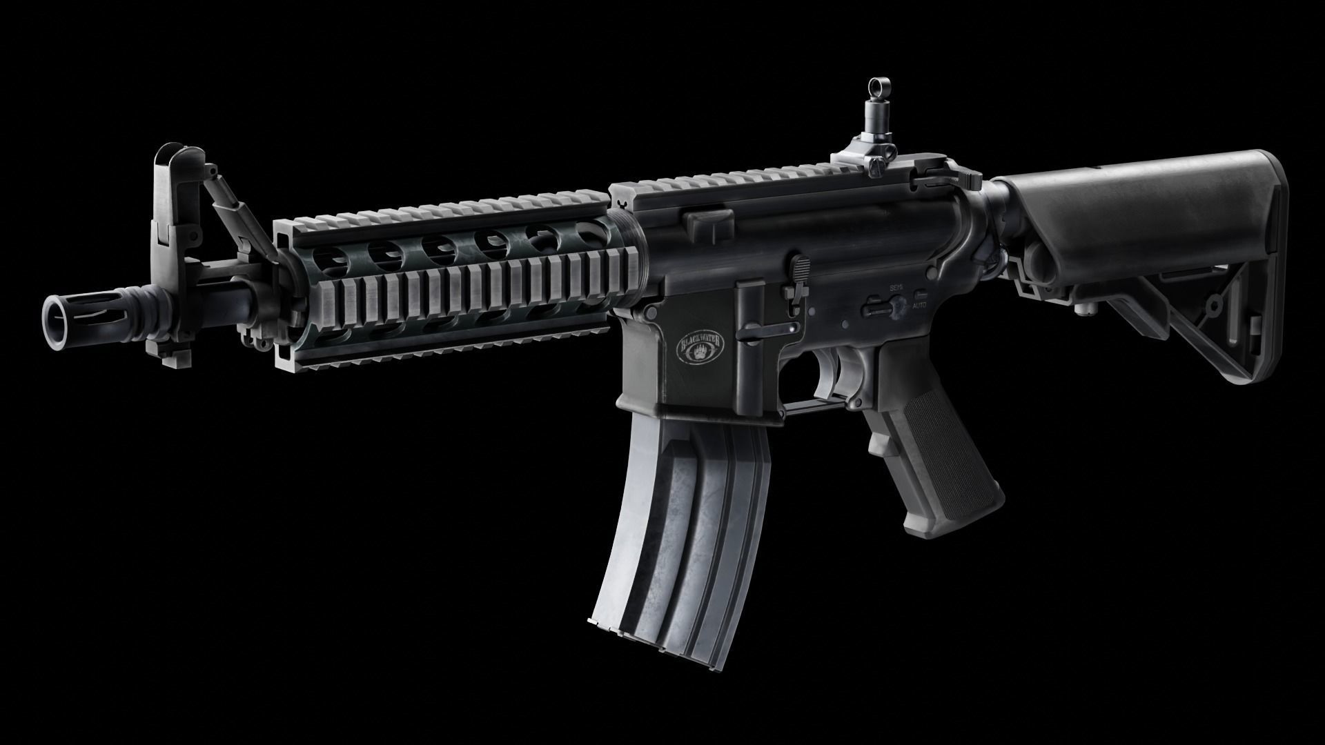 3D model Mid Poly M4 Assault Rifle VR / AR / low-poly | CGTrader