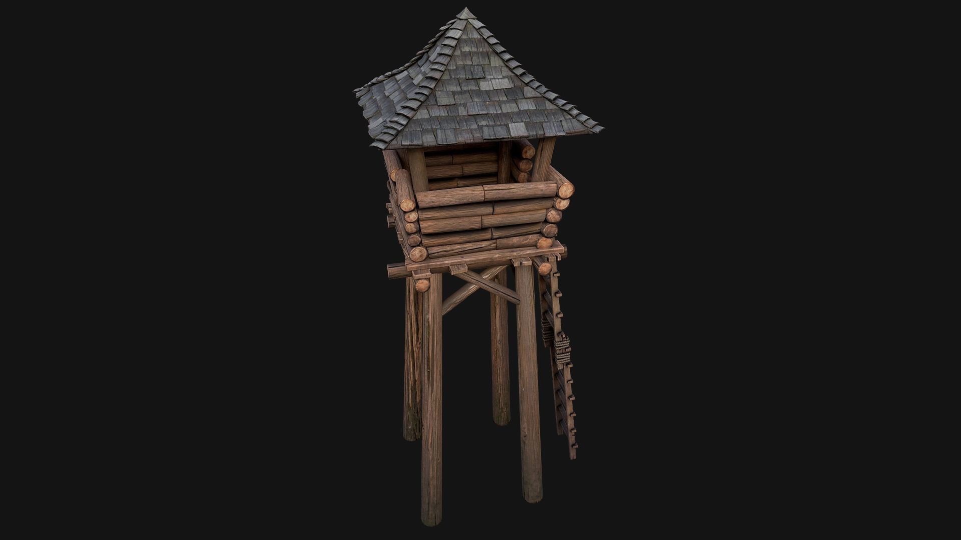 3D model Medieval Lookout Tower VR / AR / low-poly | CGTrader