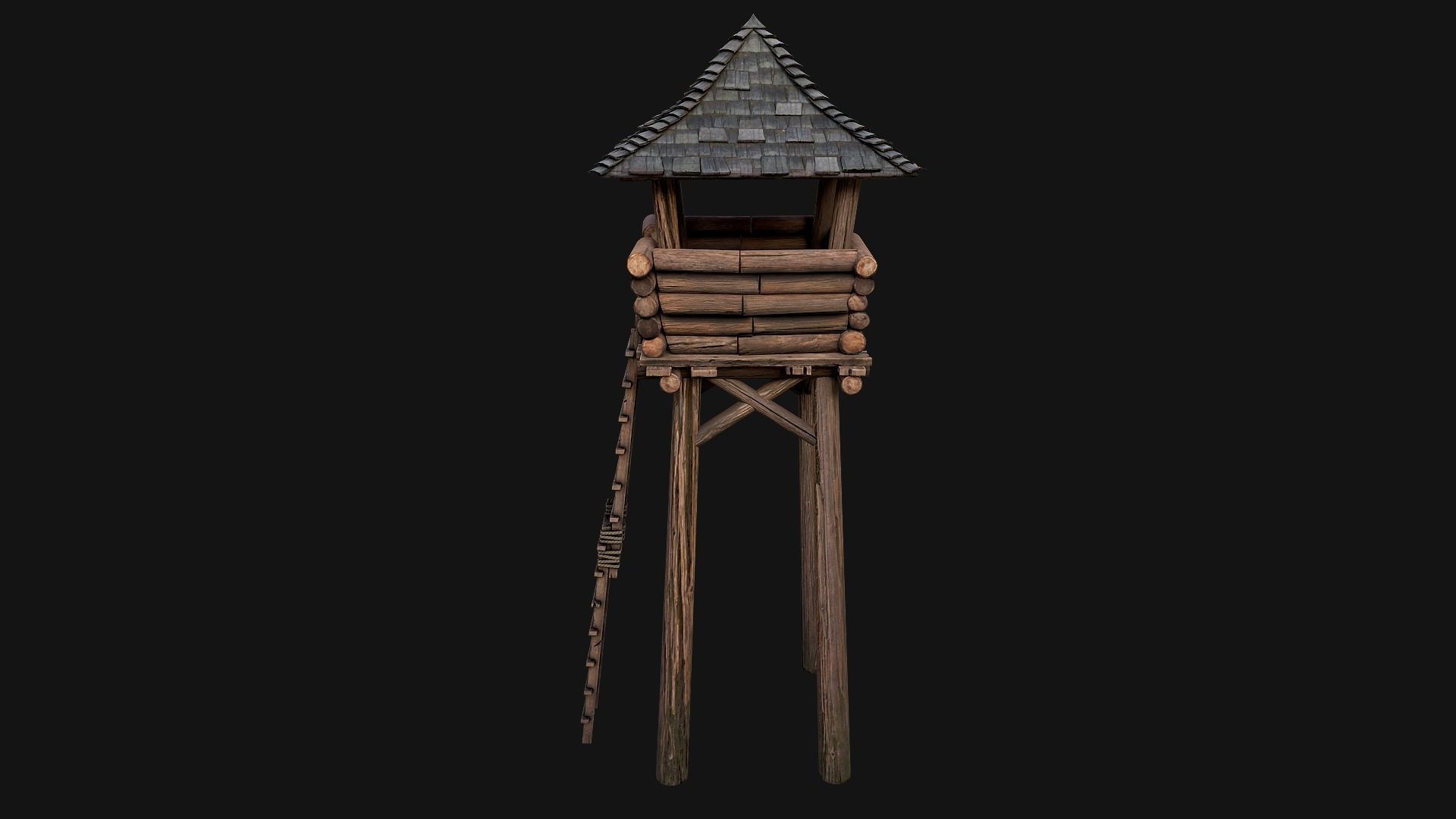 3D model Medieval Lookout Tower VR / AR / low-poly | CGTrader