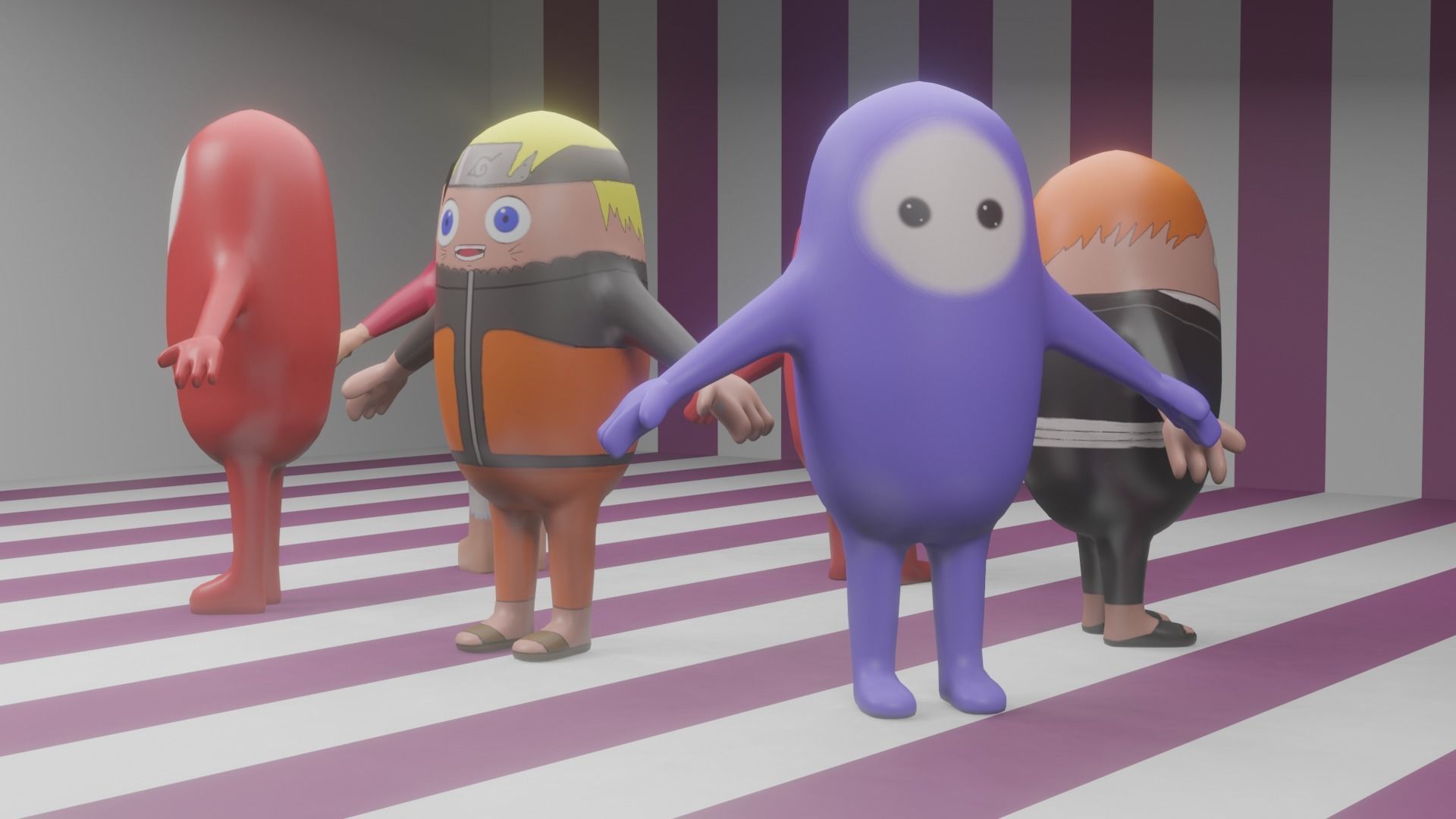 Fall Guys anime style 3D model rigged | CGTrader