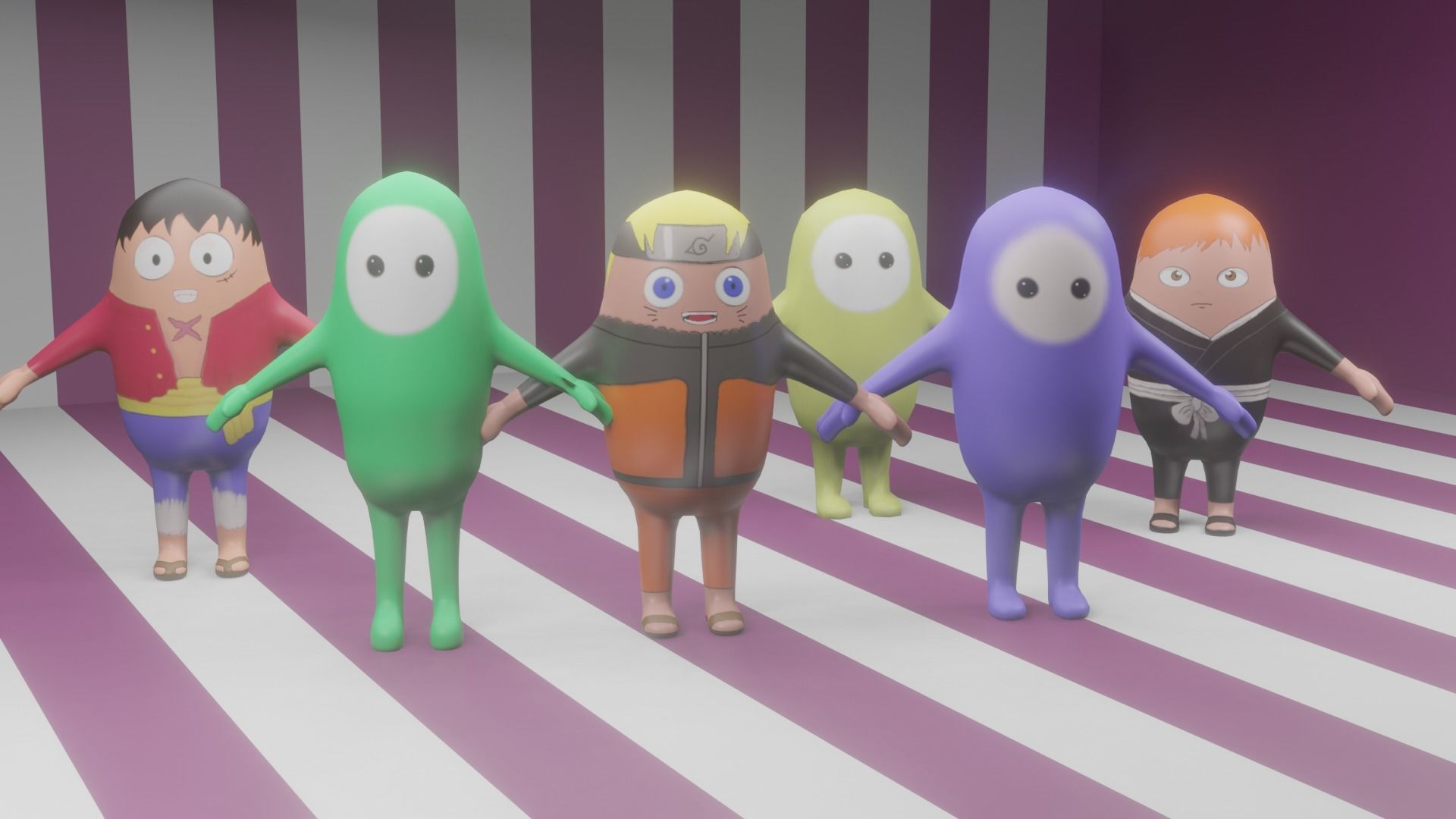 Fall Guys anime style 3D model rigged | CGTrader