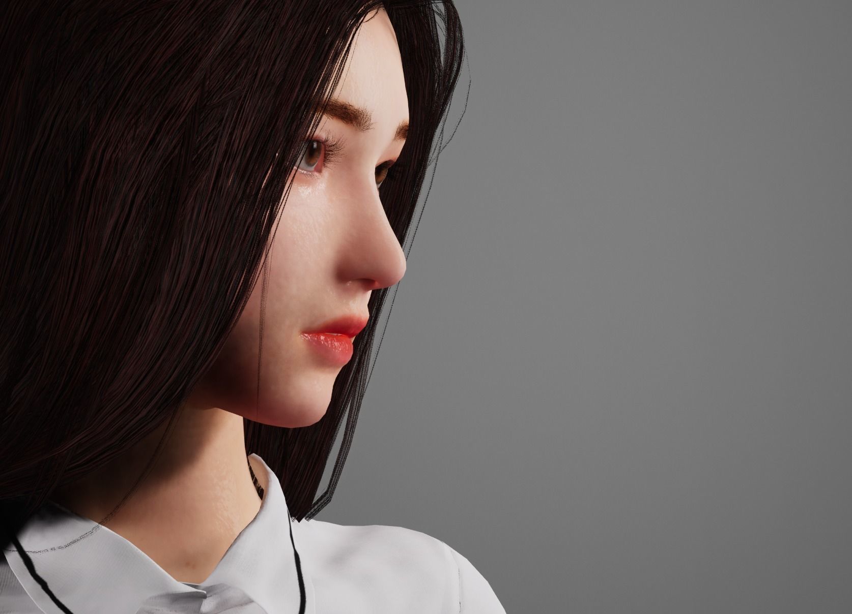 3D model Korean Style School Girl Low-poly 3D model VR / AR / low-poly ...