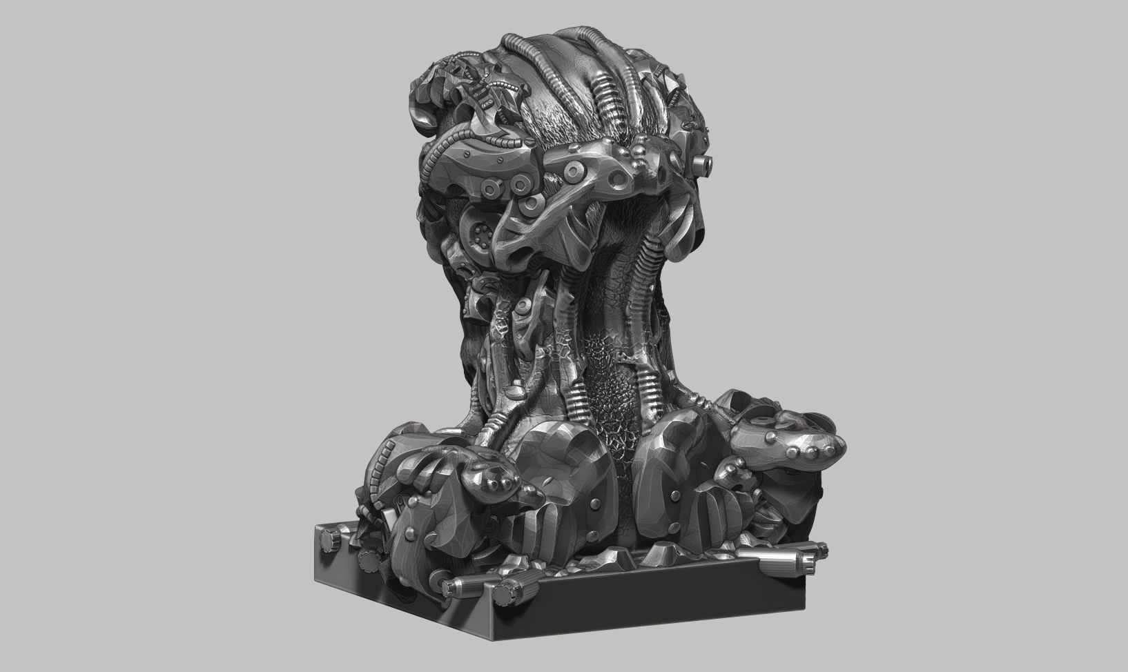 skull robot bust a08 3d print model 3D model 3D printable | CGTrader