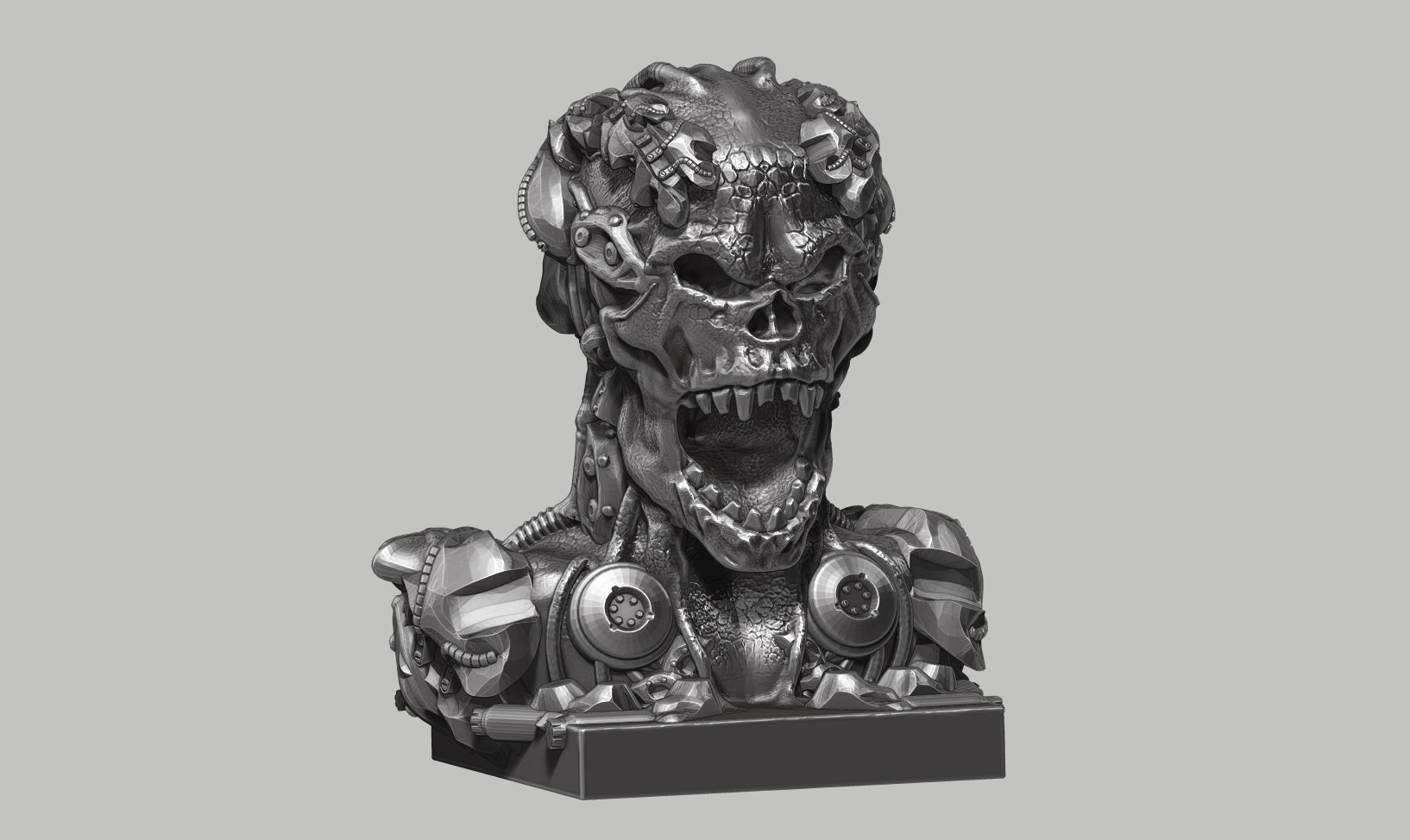 skull robot bust a08 3d print model 3D model 3D printable | CGTrader