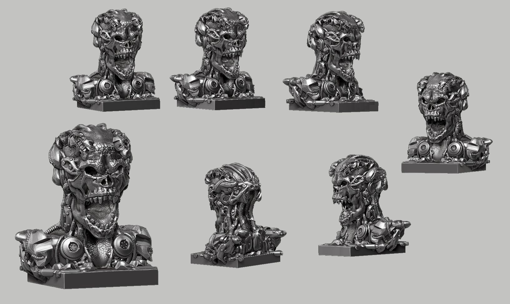 skull robot bust a08 3d print model 3D model 3D printable | CGTrader