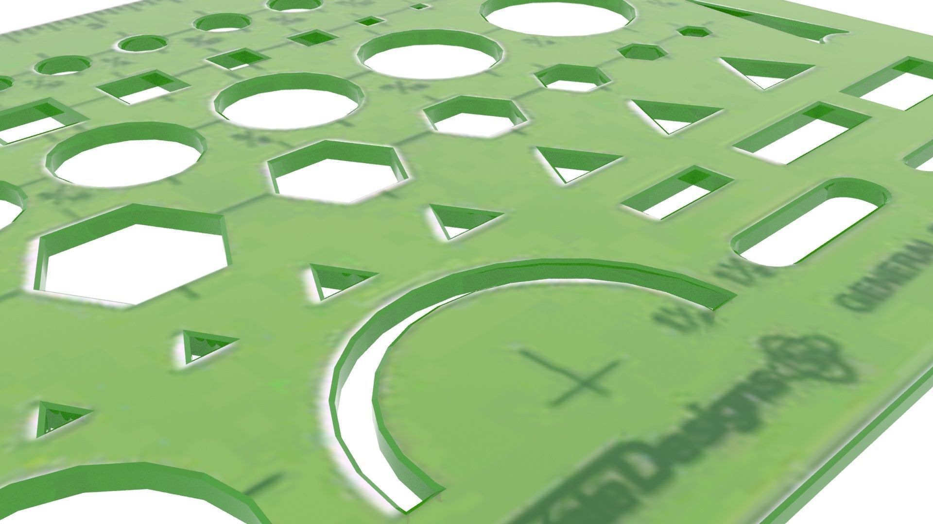 Ruler With Geometric Shapes 3D model | CGTrader