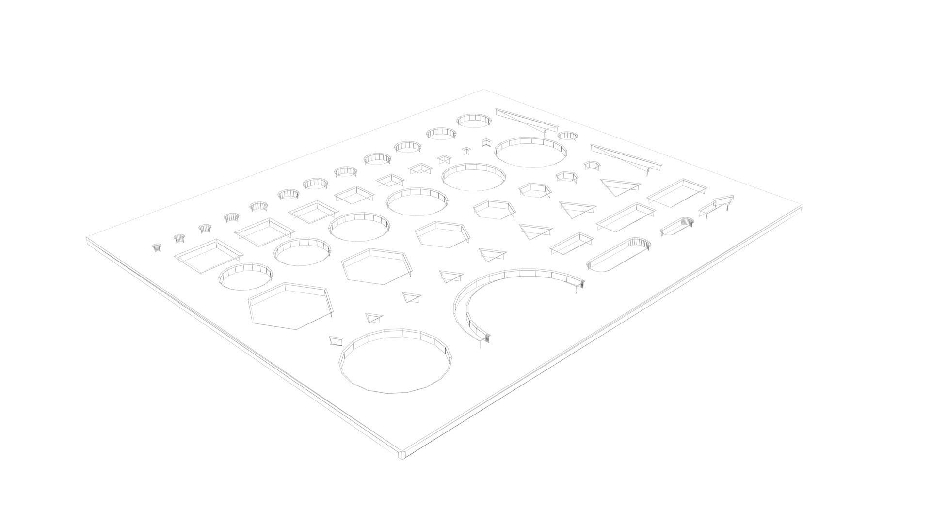 Ruler With Geometric Shapes 3D model | CGTrader