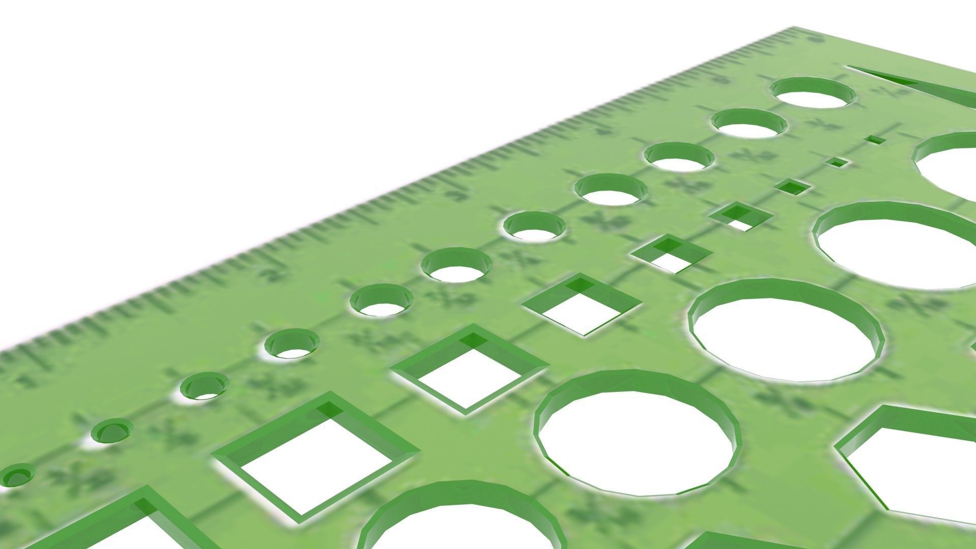 Ruler With Geometric Shapes 3D model | CGTrader