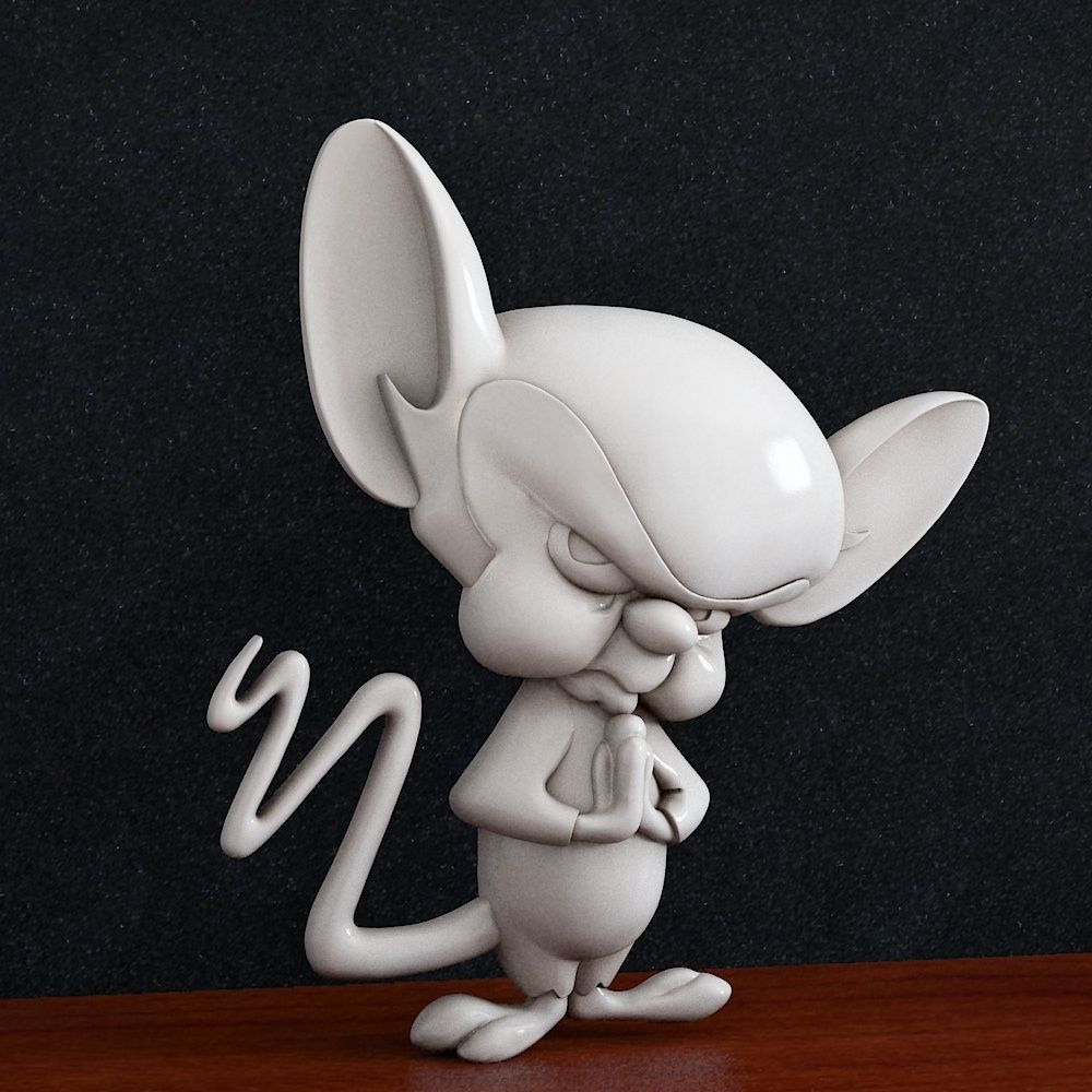 Mouse Pinkie and Brain Cartoon 3D model 3D printable | CGTrader
