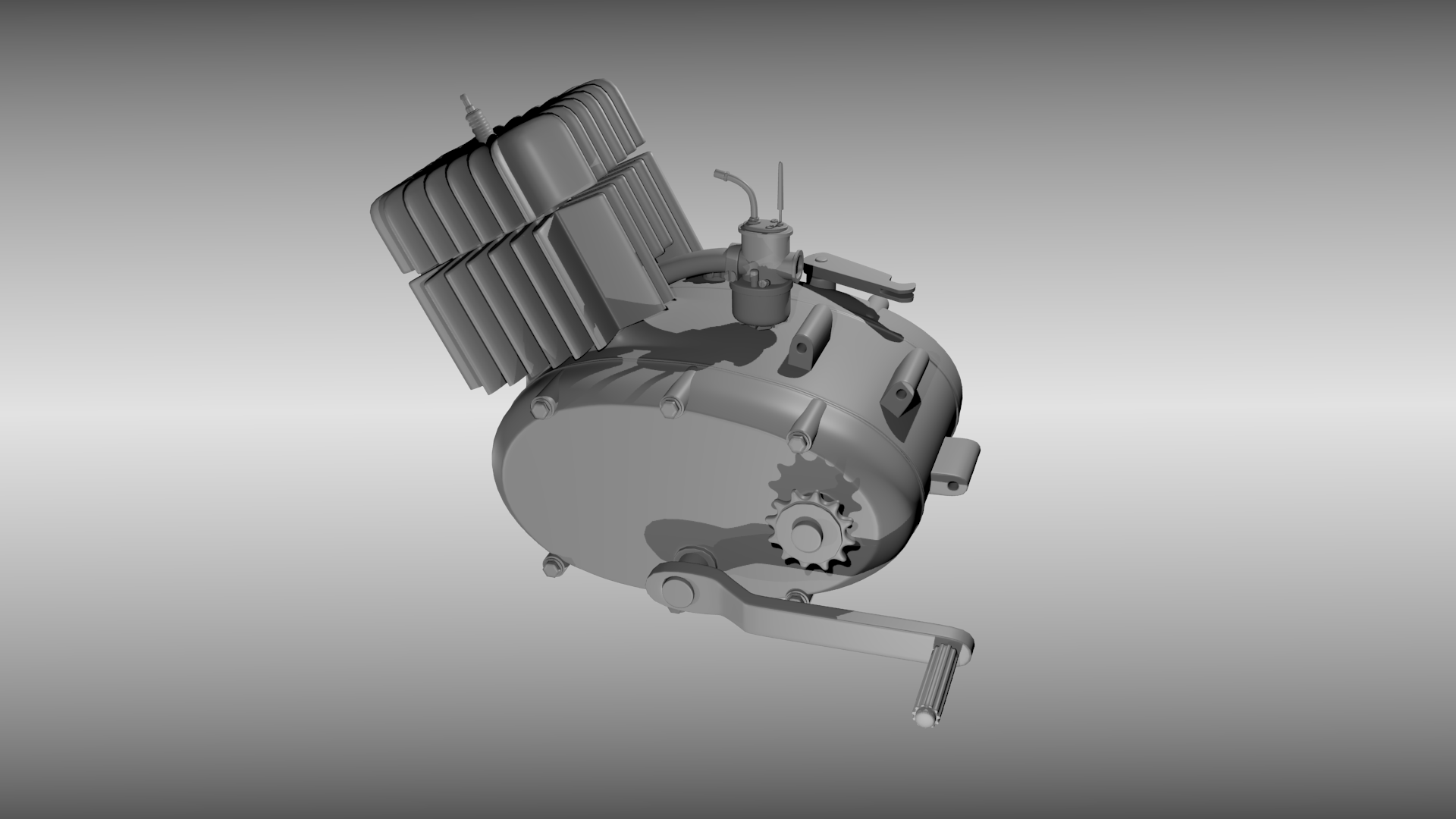 Two stroke moped engine 3D model | CGTrader