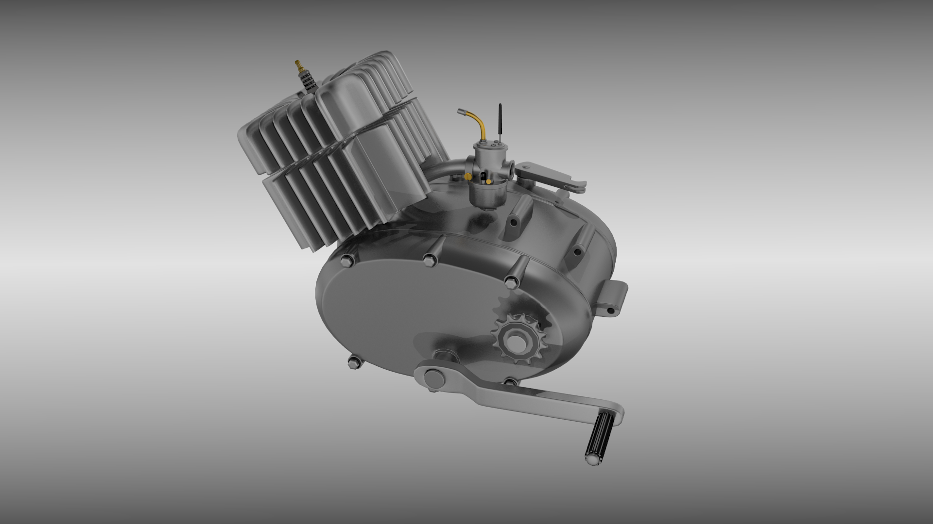 Two stroke moped engine 3D model | CGTrader