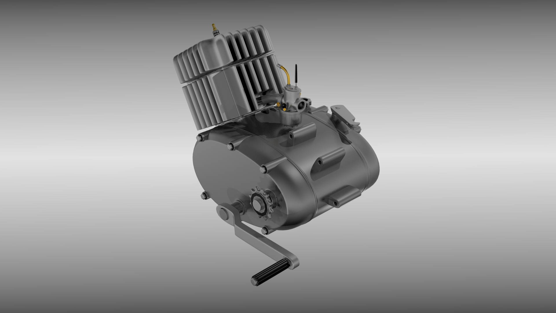 Two stroke moped engine 3D model | CGTrader