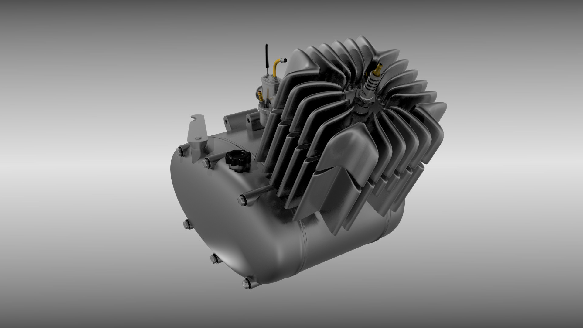 Two stroke moped engine 3D model | CGTrader