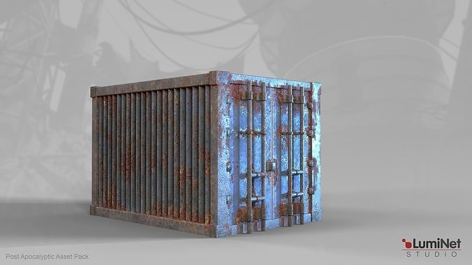 3D model Container Small 8 of 36 - Post Apocalyptic VR / AR / low-poly ...