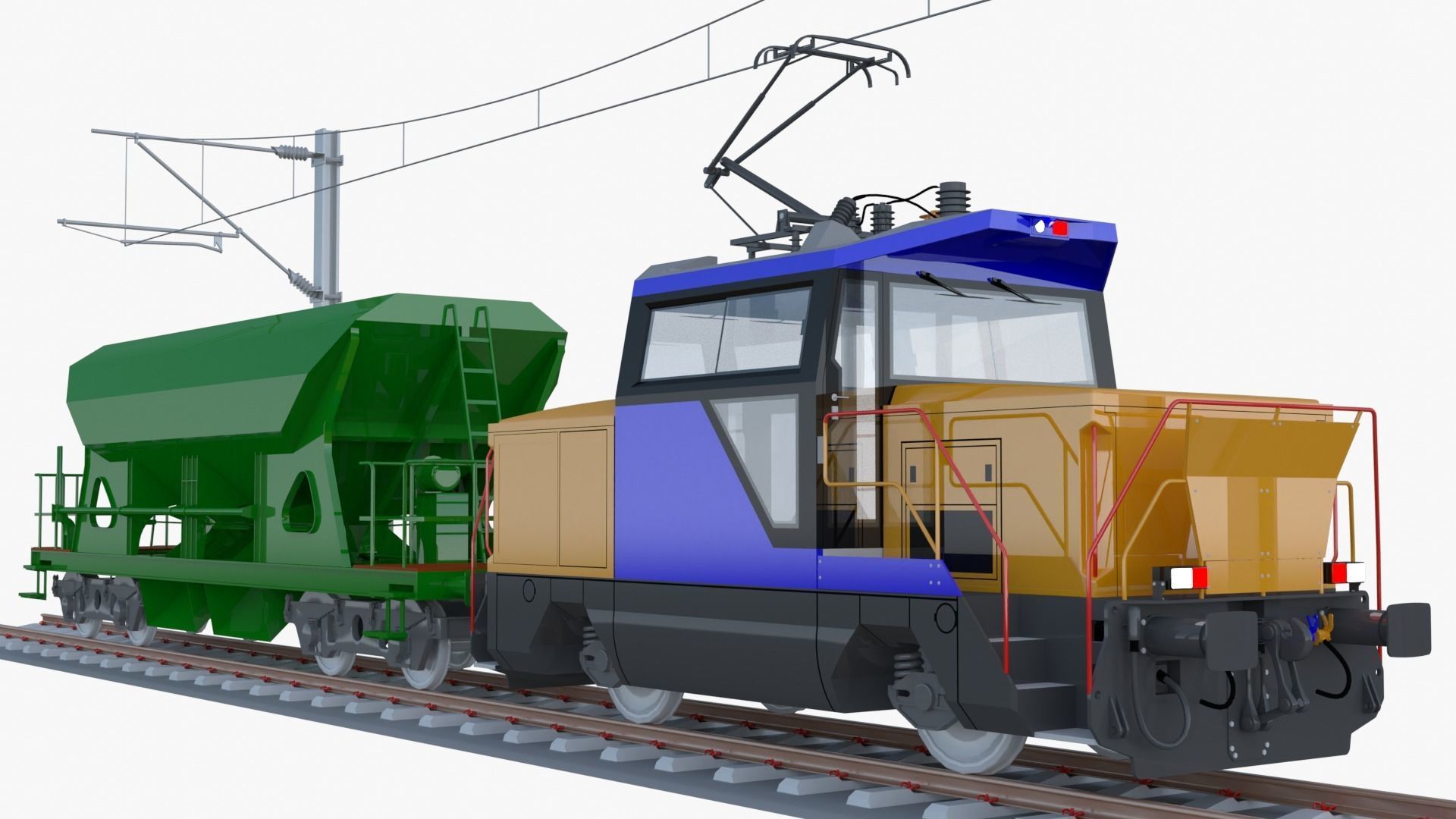 Cargo train 3D model | CGTrader