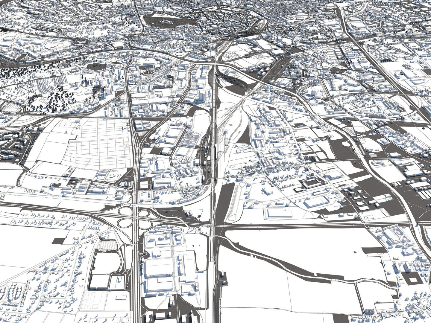 Brno Czech Republic 50x50km 3D City Map 3D model | CGTrader