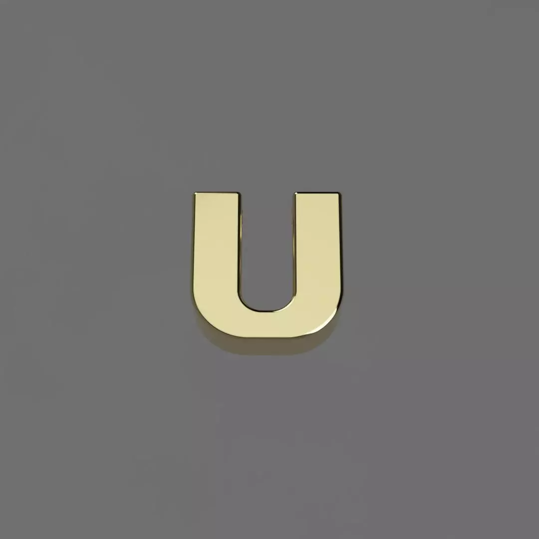 Alphabet U Letter Pendant 3D Model for Necklaces 3D model 3D printable ...