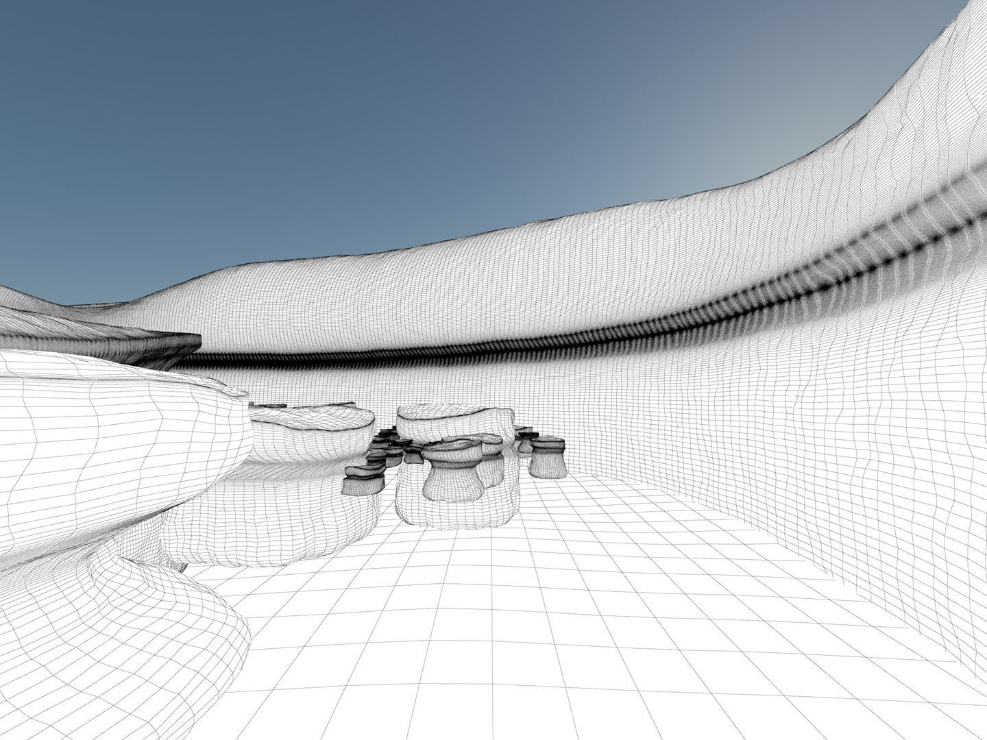 Icescape icebergs floating in water 3D model | CGTrader