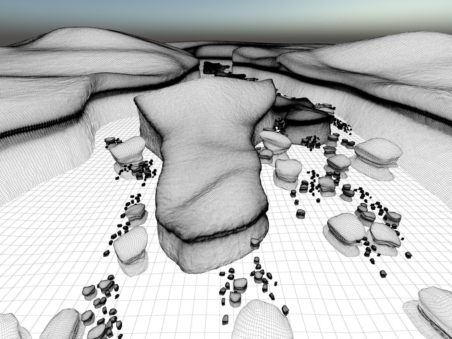 Icescape icebergs floating in water 3D model | CGTrader