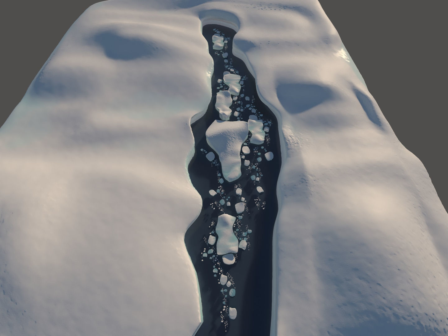 Icescape icebergs floating in water 3D model | CGTrader
