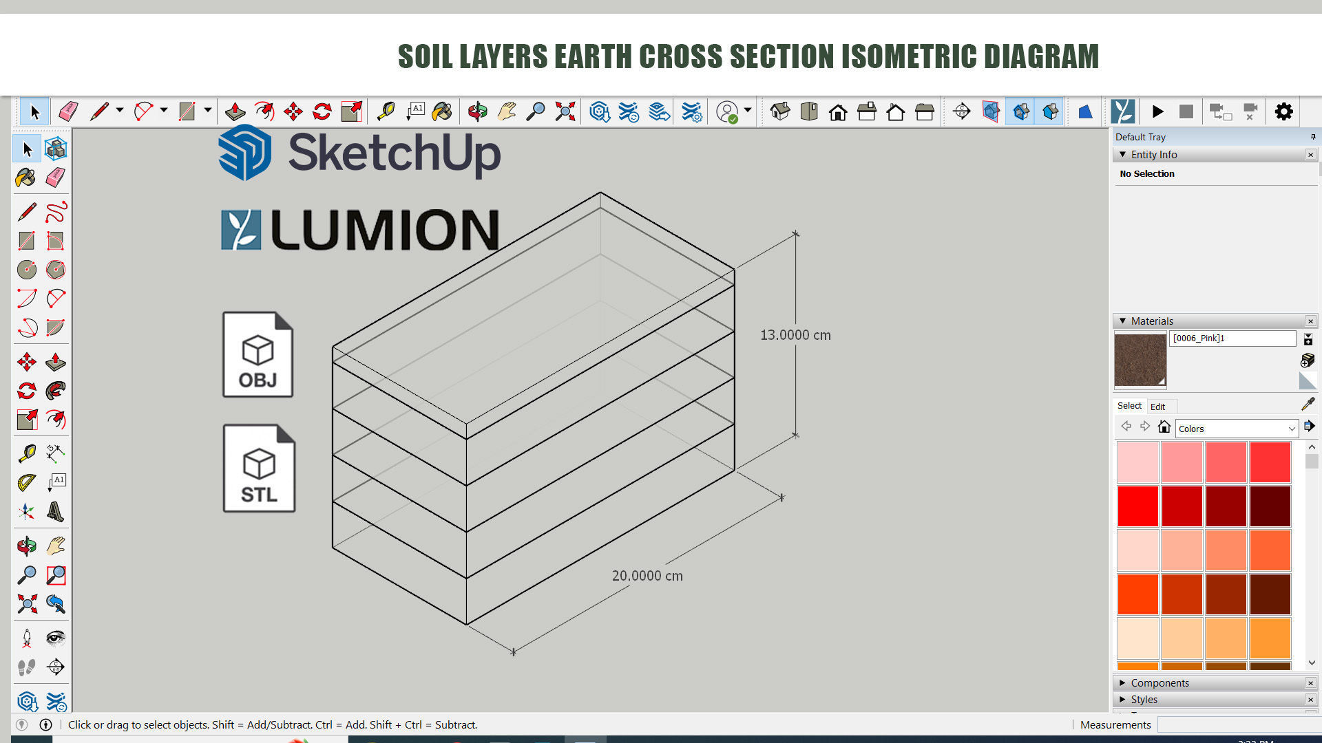 Soil Layers Earth cross section isometric diagram 3D model | CGTrader