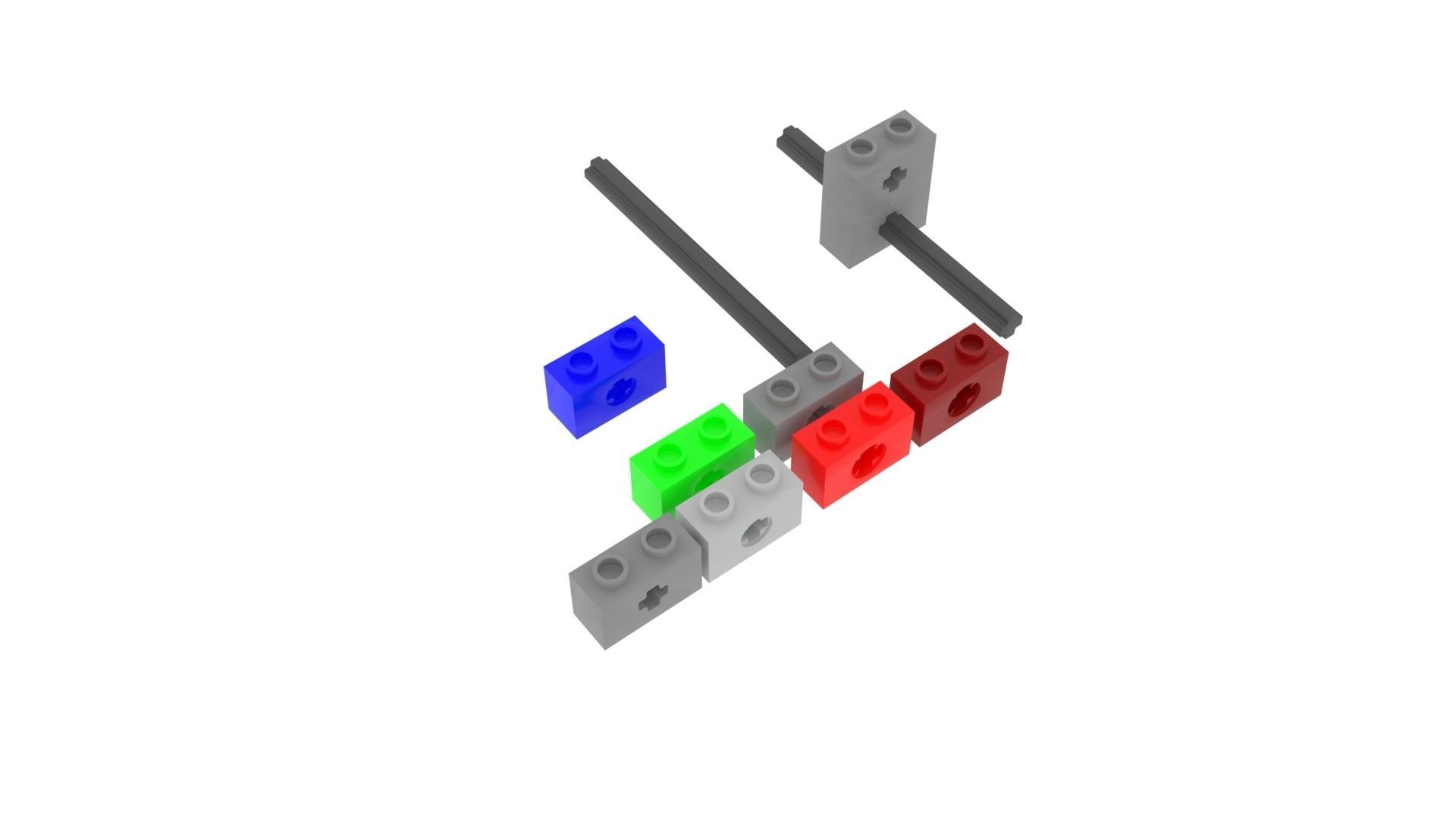 Lego Bricks With Axle Hole 3D model | CGTrader