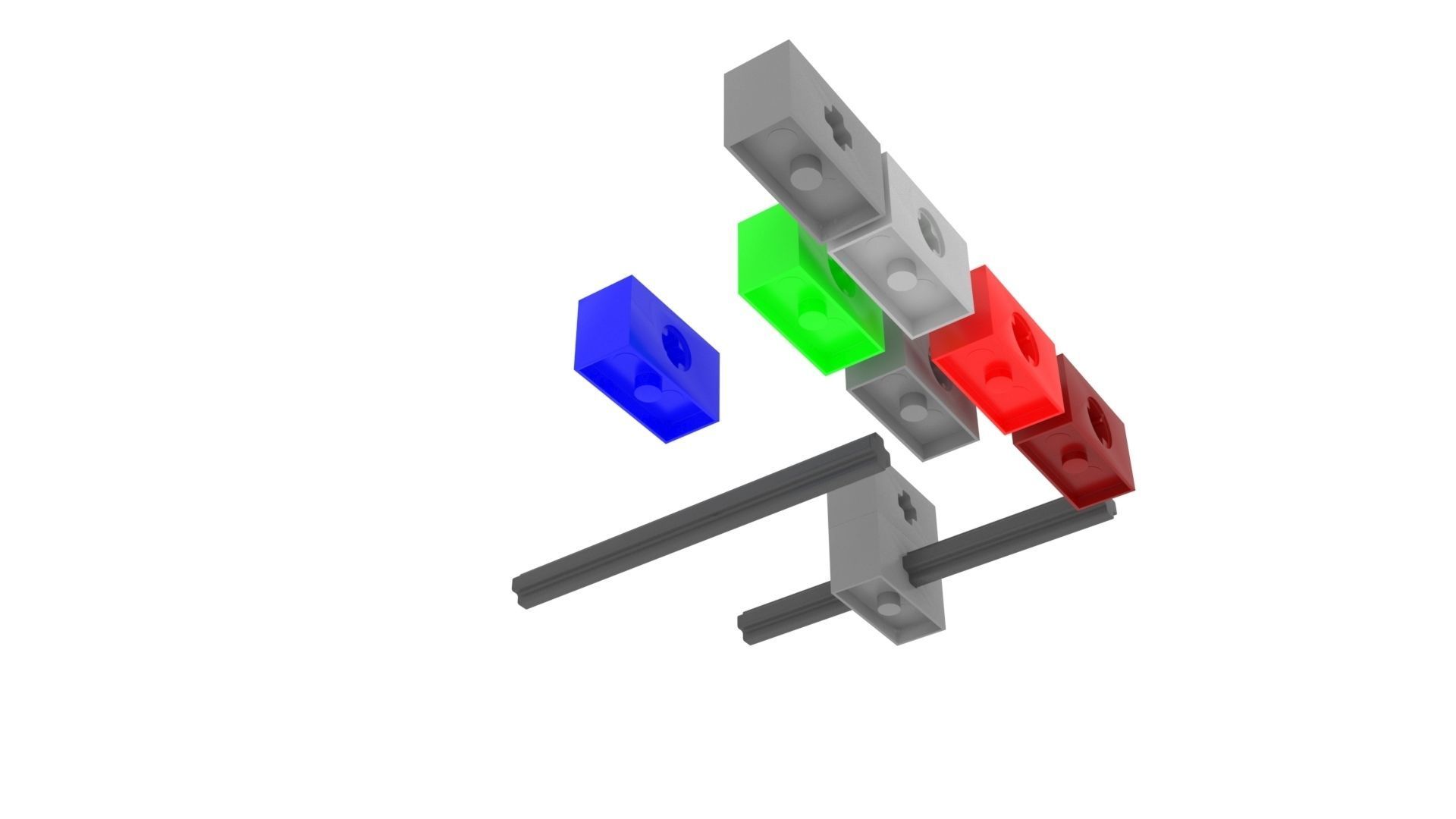 Lego Bricks With Axle Hole 3D model | CGTrader