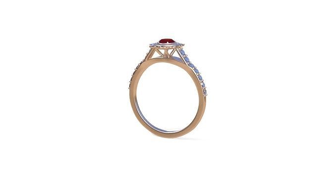 Red Diamond gold ring 3D model | CGTrader