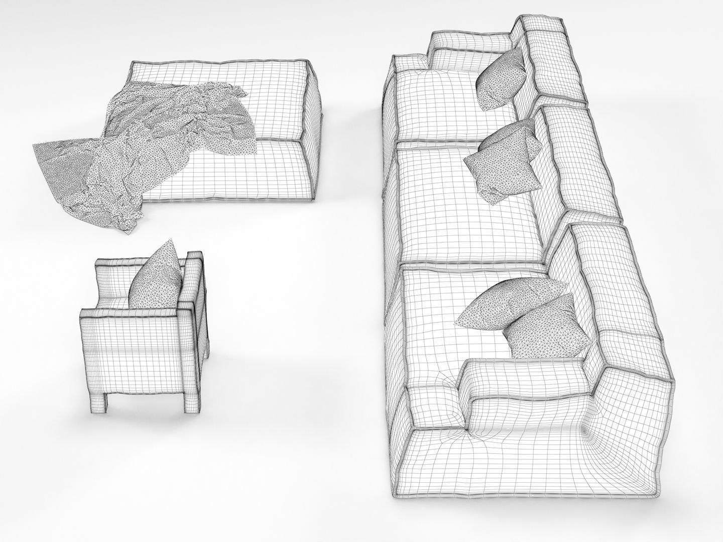 Baxter Sofa Set 3D model | CGTrader