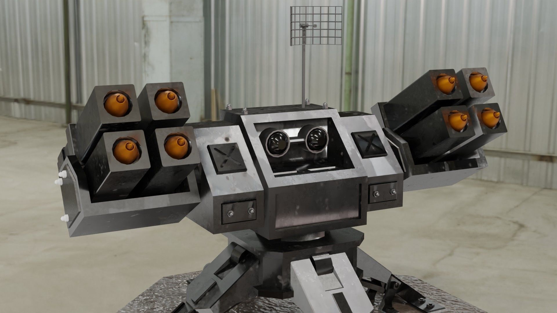 Rocket launcher turret free free 3D model | CGTrader