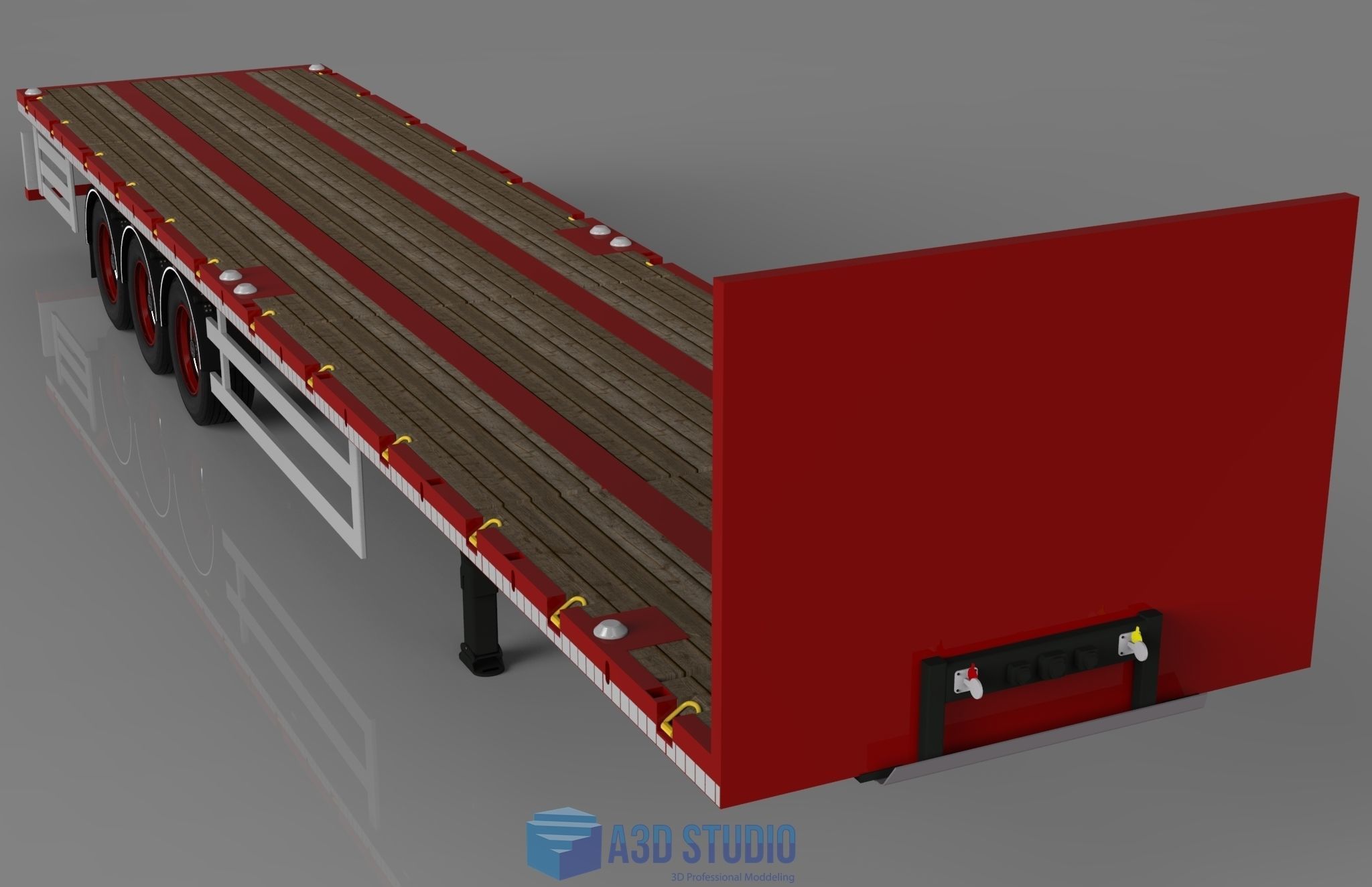 3D model of a SDC flatbed trailer 3D model | CGTrader