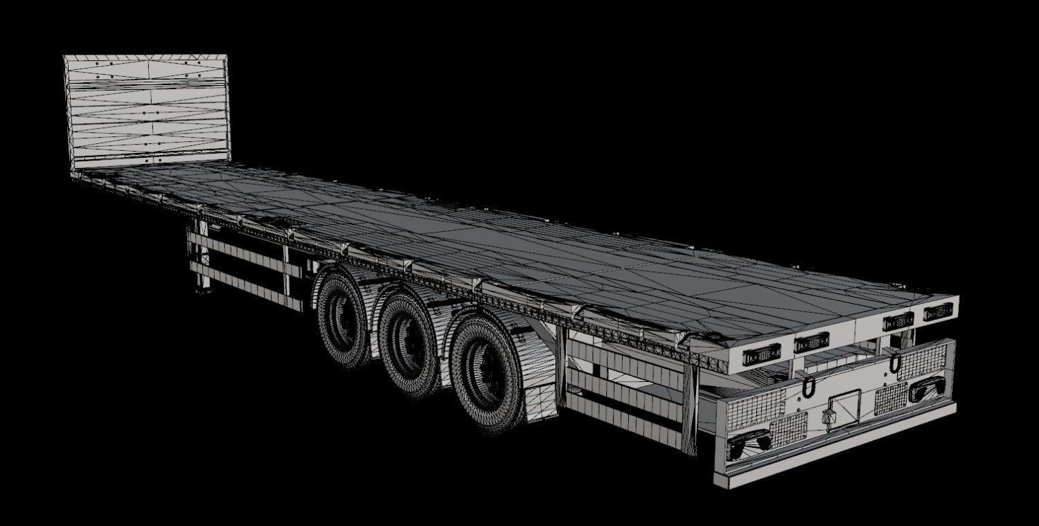 3D model of a SDC flatbed trailer 3D model | CGTrader