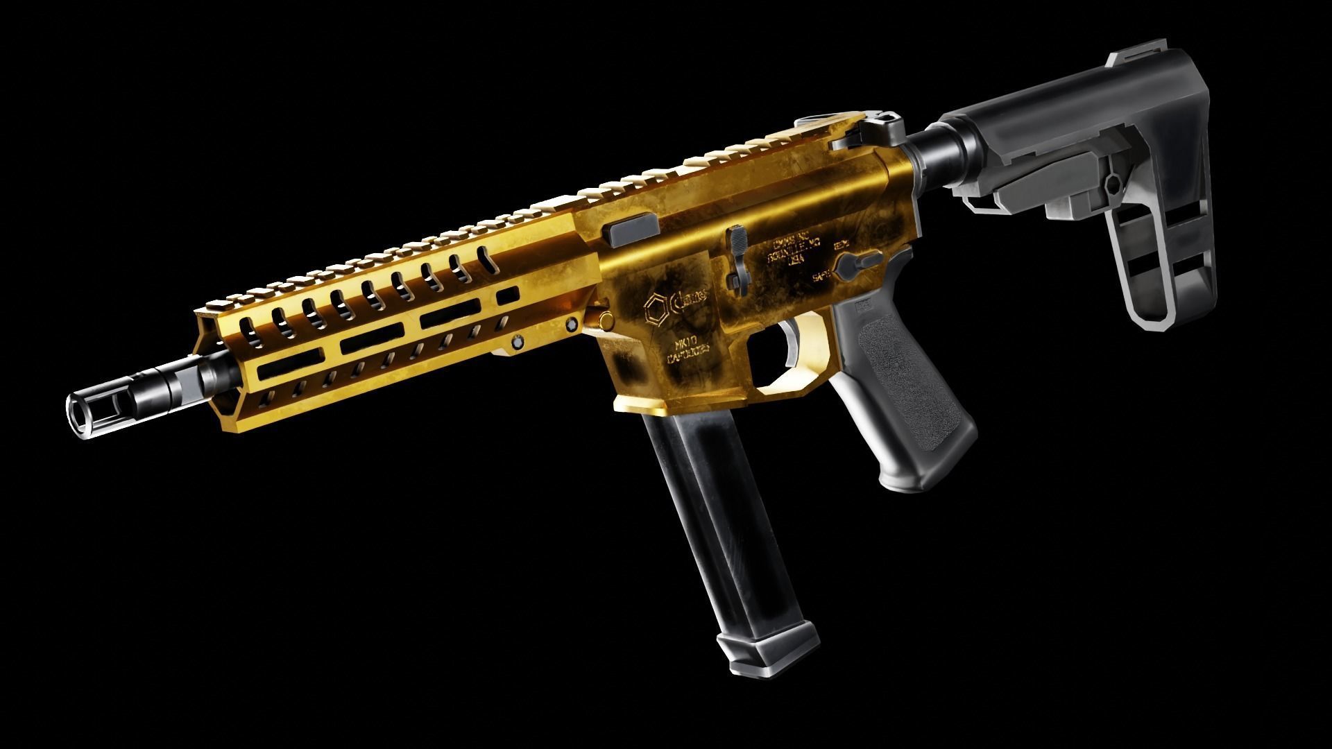 3D model Low Poly CMMG Banshee 10mm Assault Rifle VR / AR / low-poly ...