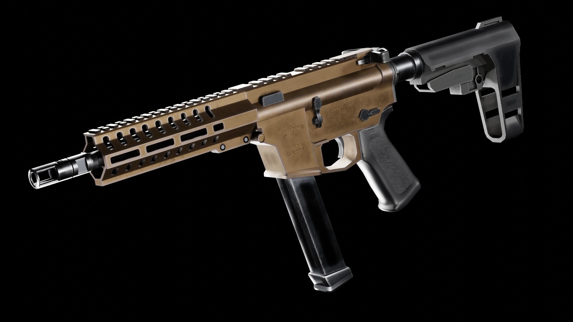 3D model Low Poly CMMG Banshee 10mm Assault Rifle VR / AR / low-poly ...