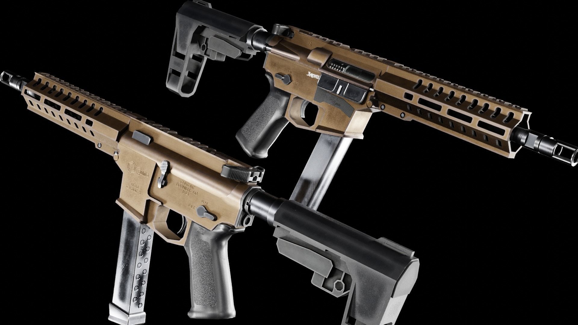 3D model Low Poly CMMG Banshee 10mm Assault Rifle VR / AR / low-poly ...