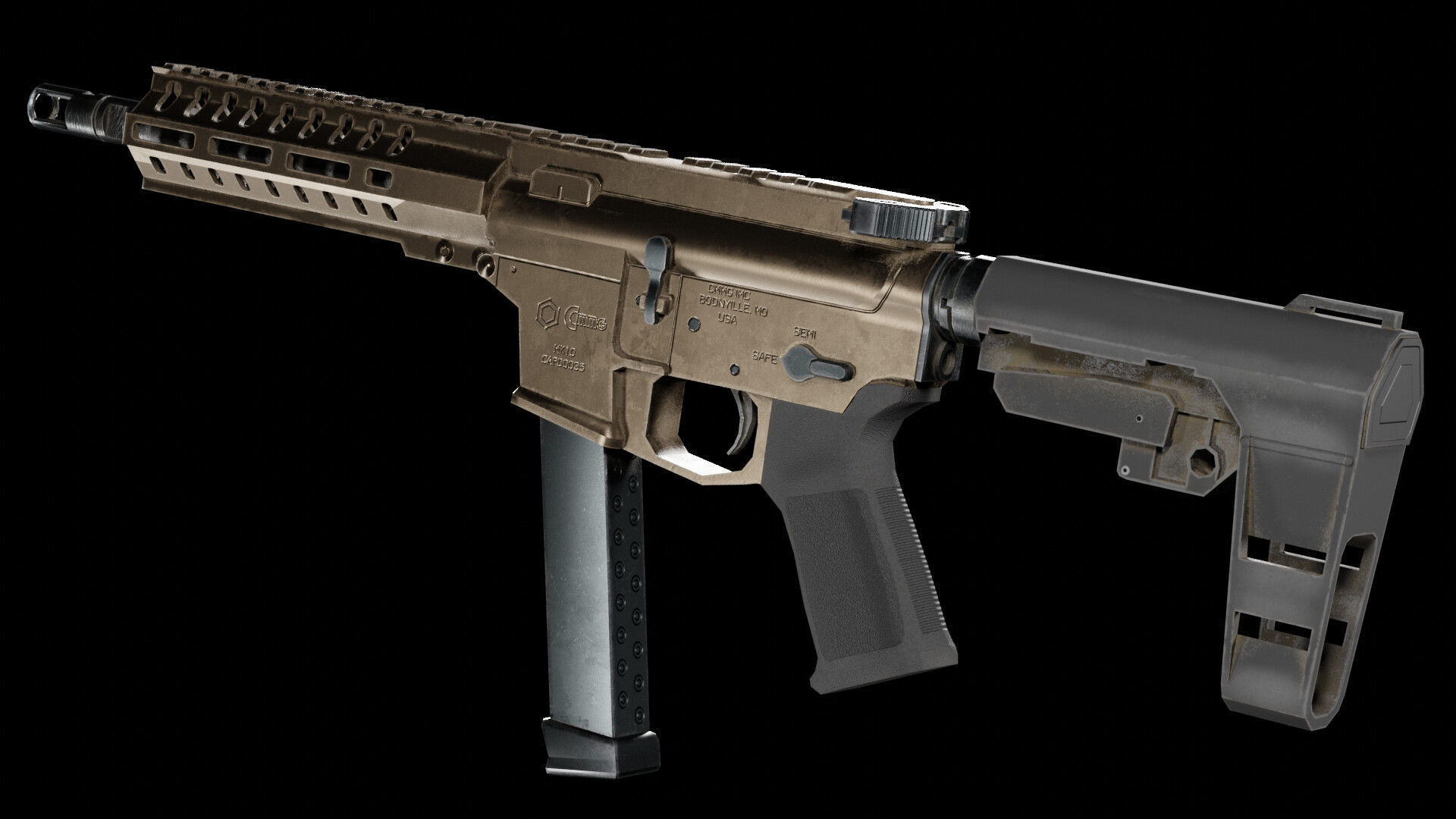 3D model Low Poly CMMG Banshee 10mm Assault Rifle VR / AR / low-poly ...