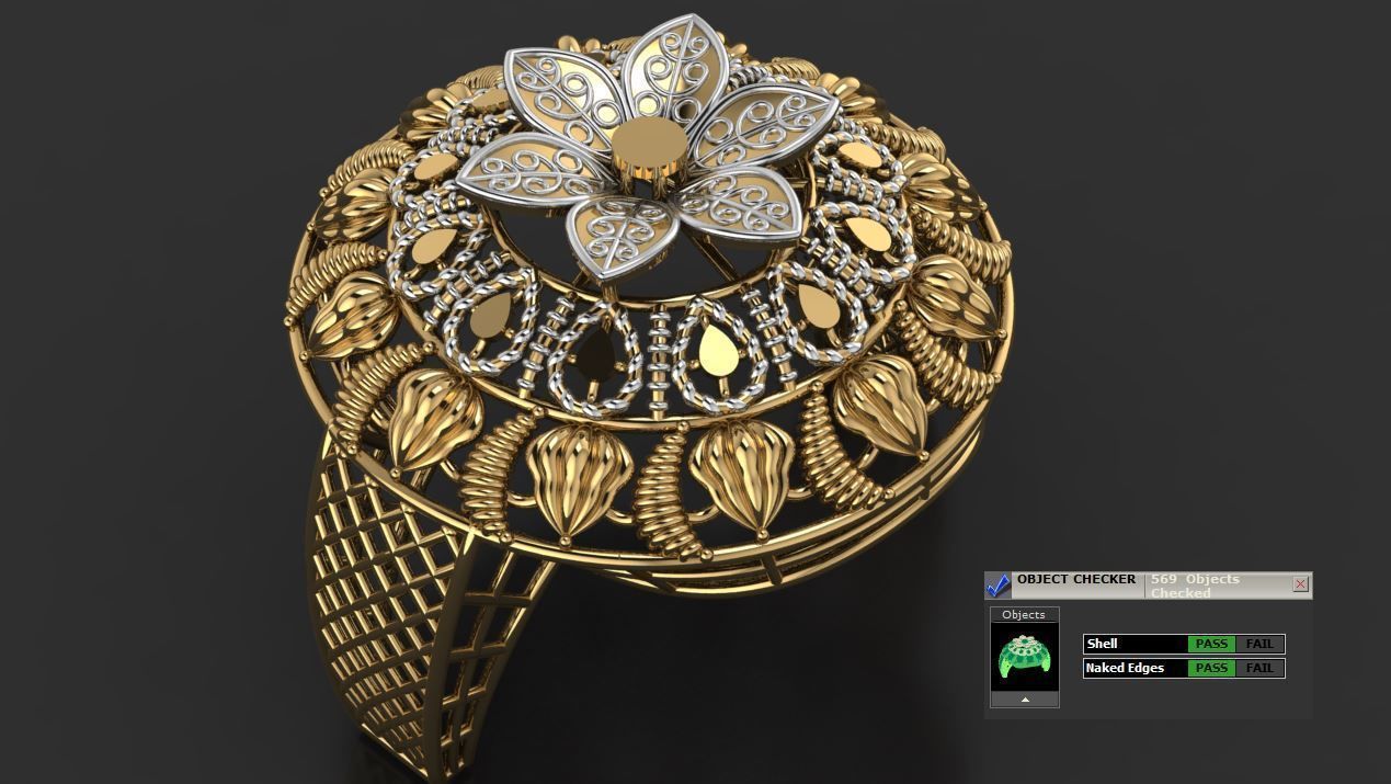 Traditional Indian Katak Gold Ring - 3D Print File 3D model 3D ...