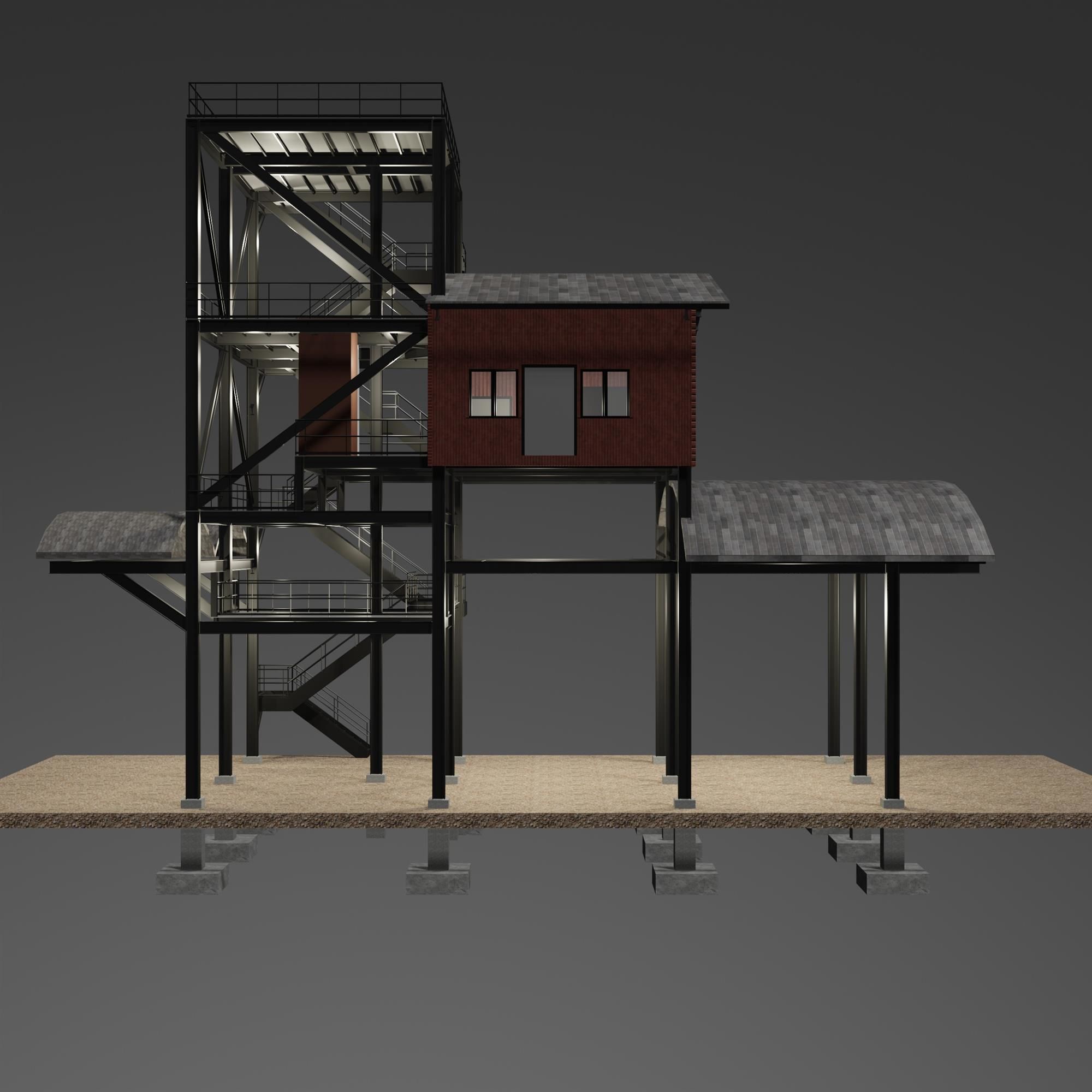 Industrial building - set 3D model | CGTrader