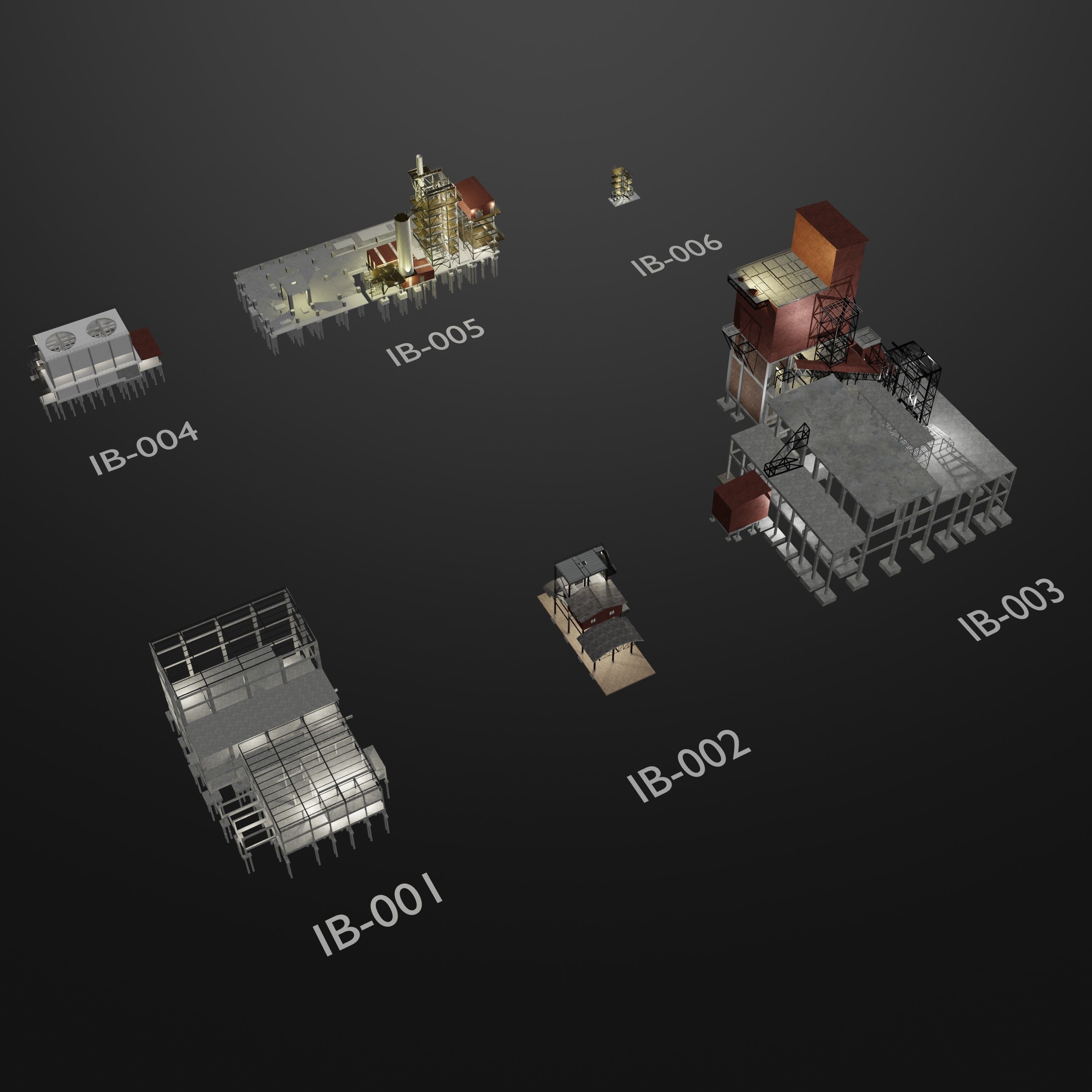 Industrial building - set 3D model | CGTrader