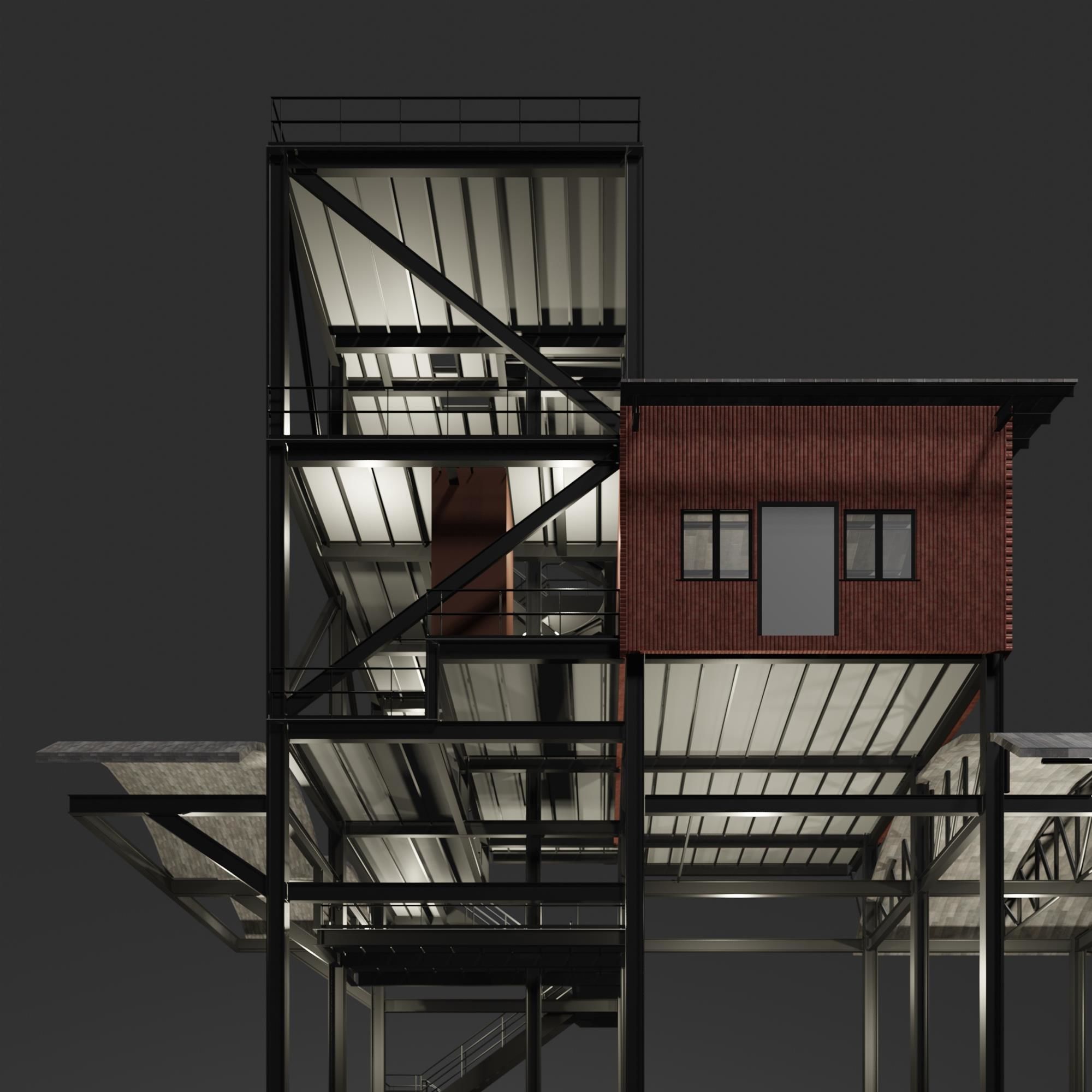 Industrial building - set 3D model | CGTrader