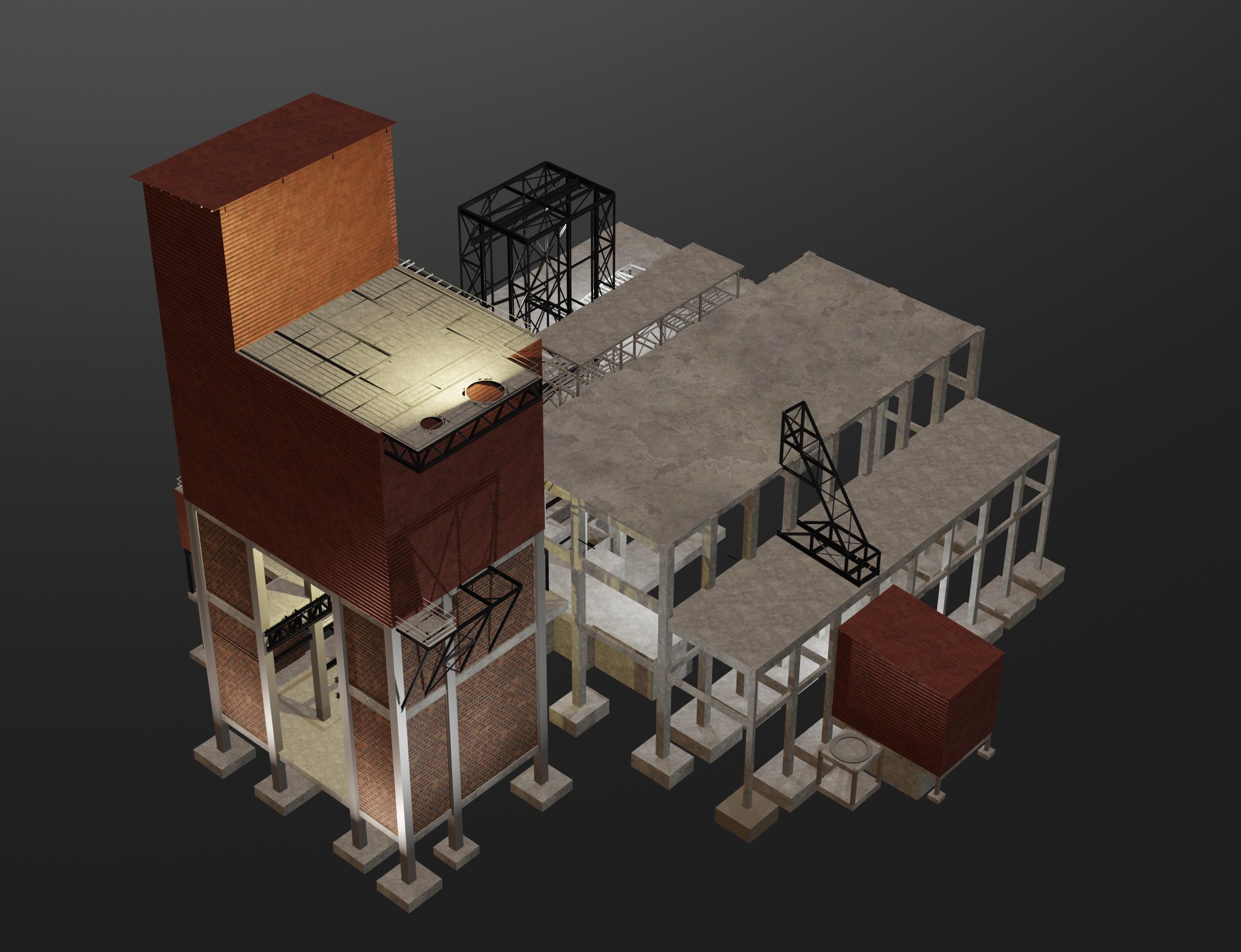 Industrial building - set 3D model | CGTrader
