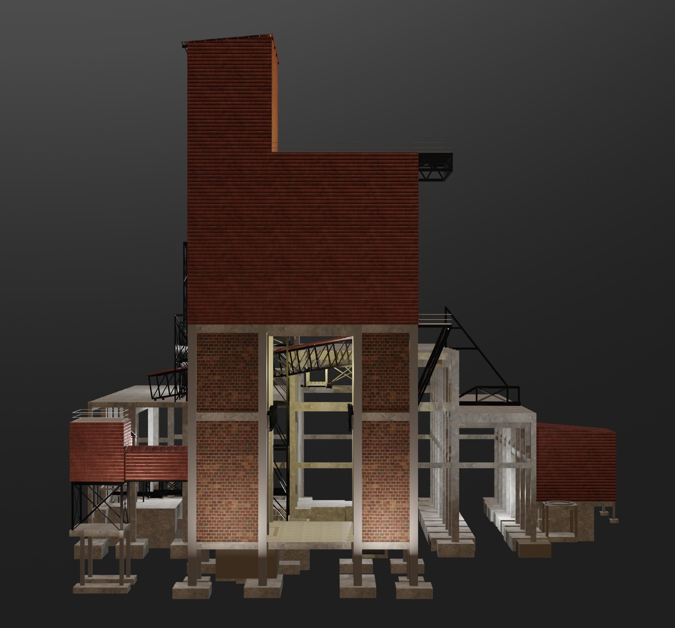 Industrial building - set 3D model | CGTrader