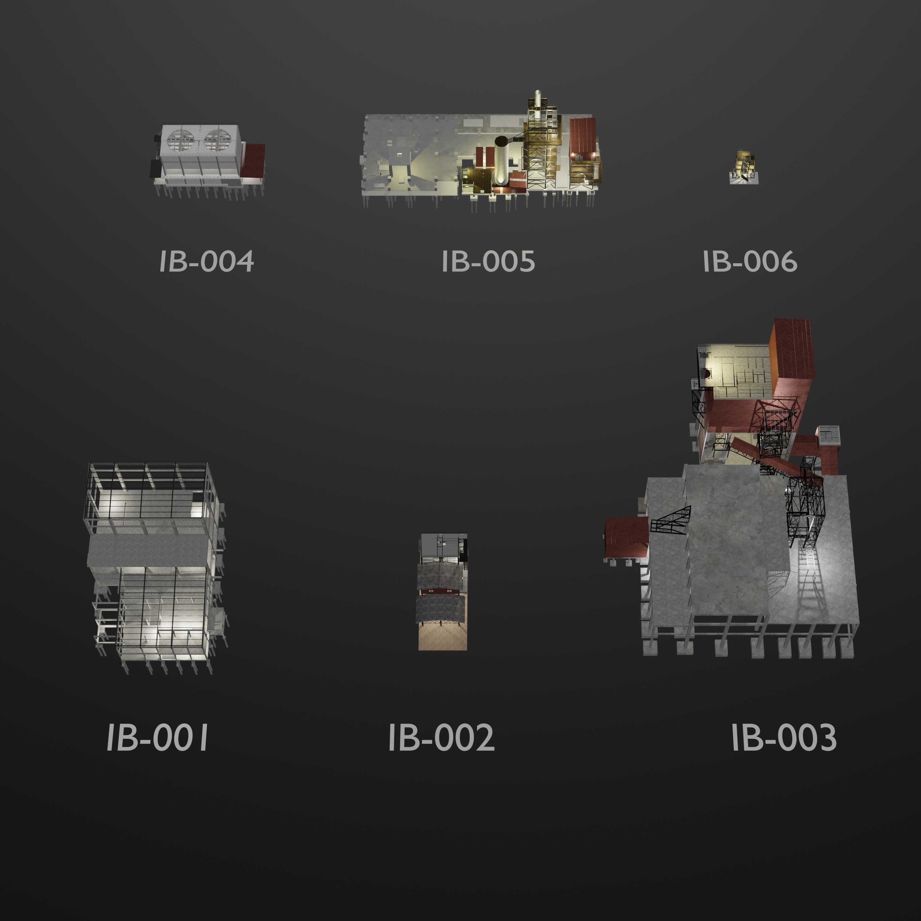 Industrial building - set 3D model | CGTrader