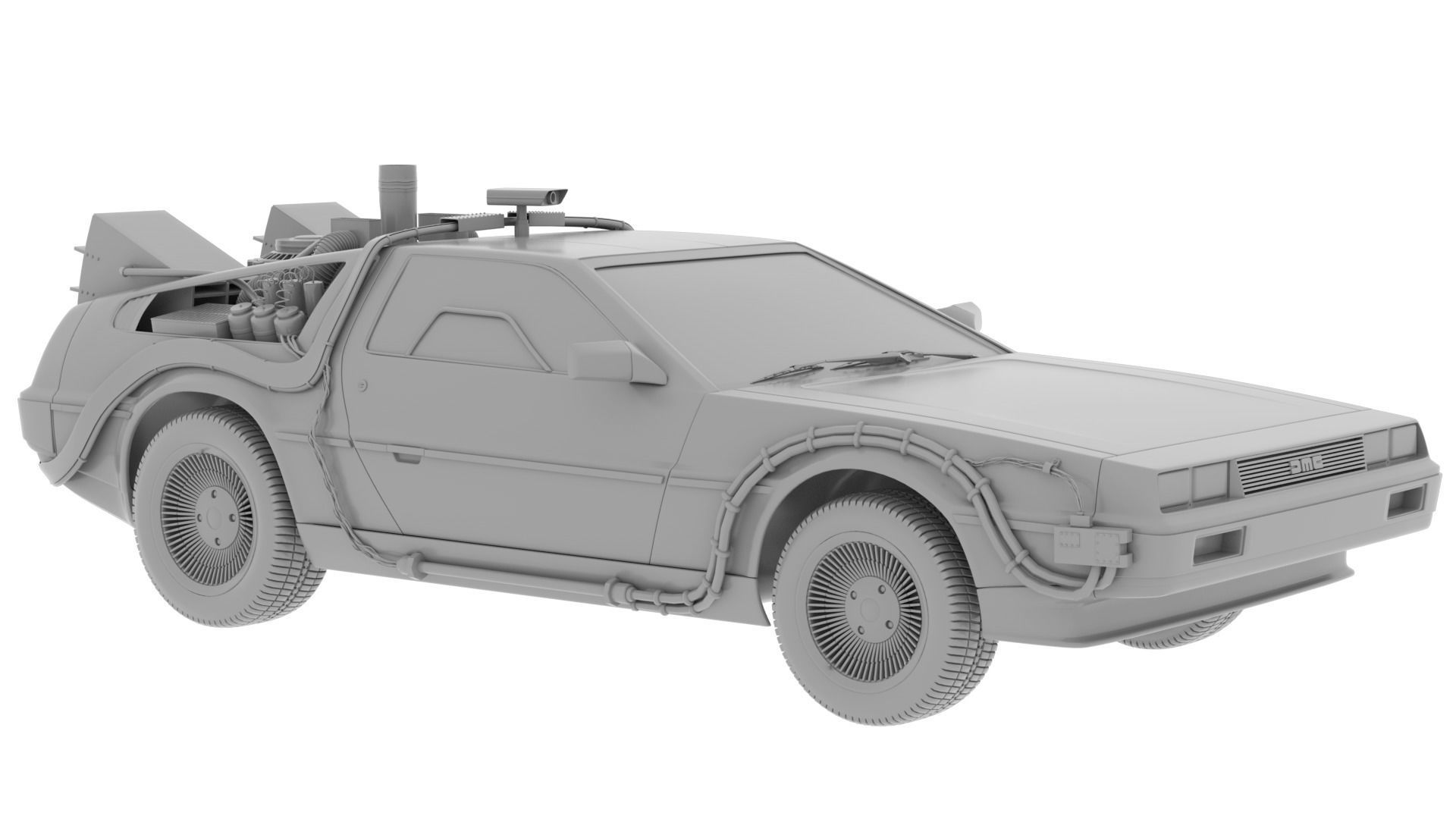 DeLorean back to the future 3D model | CGTrader