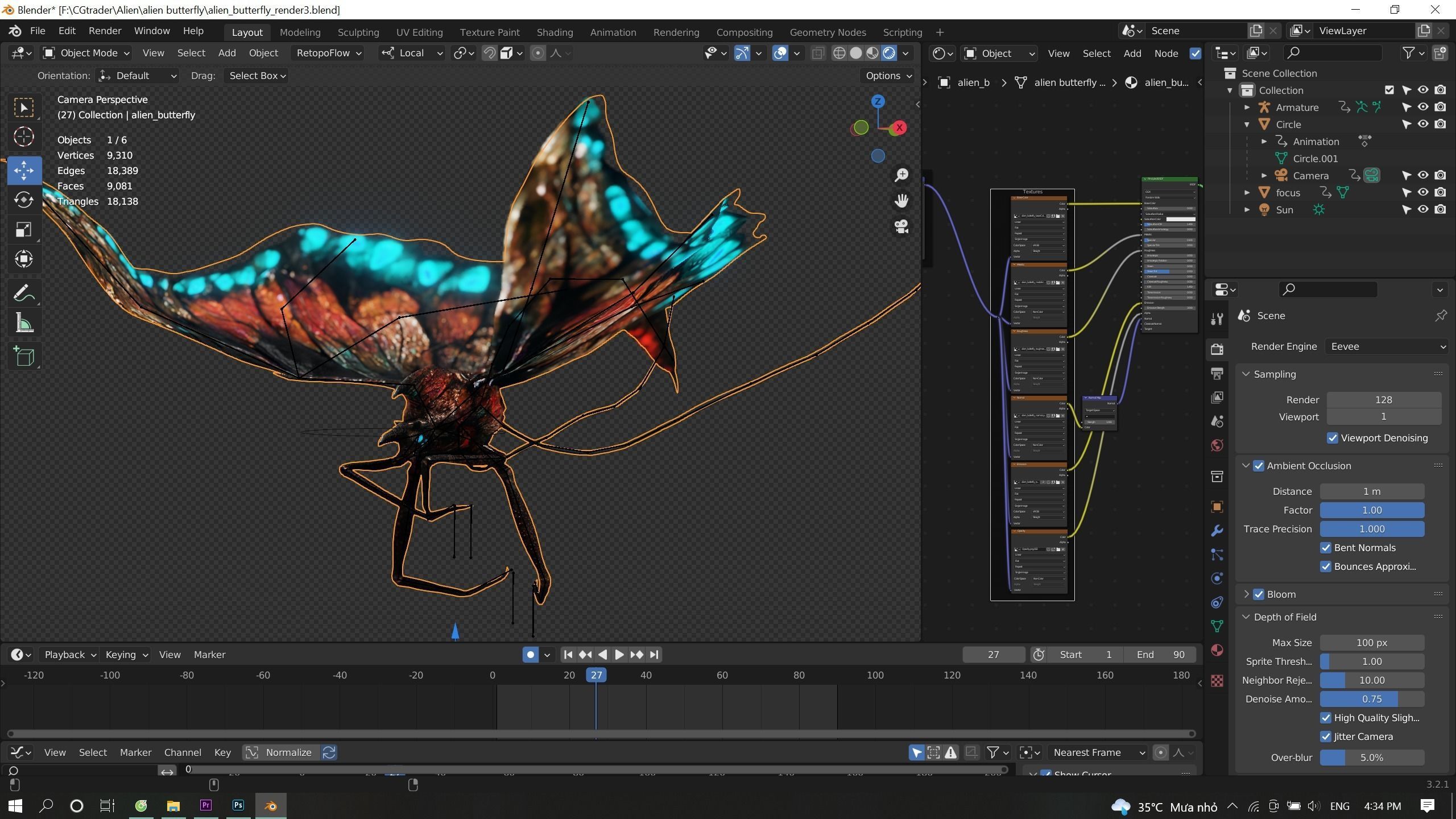 3D model Alien Butterfly Insect VR / AR / low-poly | CGTrader