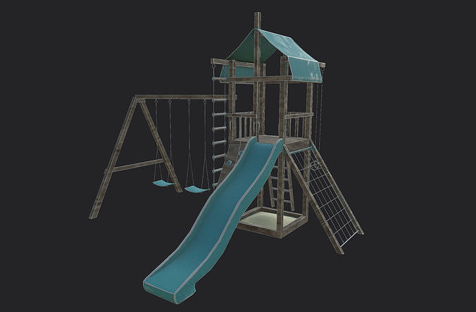 3D model Playground PBR Game Ready set VR / AR / low-poly | CGTrader