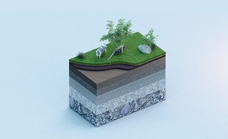 Soil Profile Earth cross section isometric diagram 3D model | CGTrader